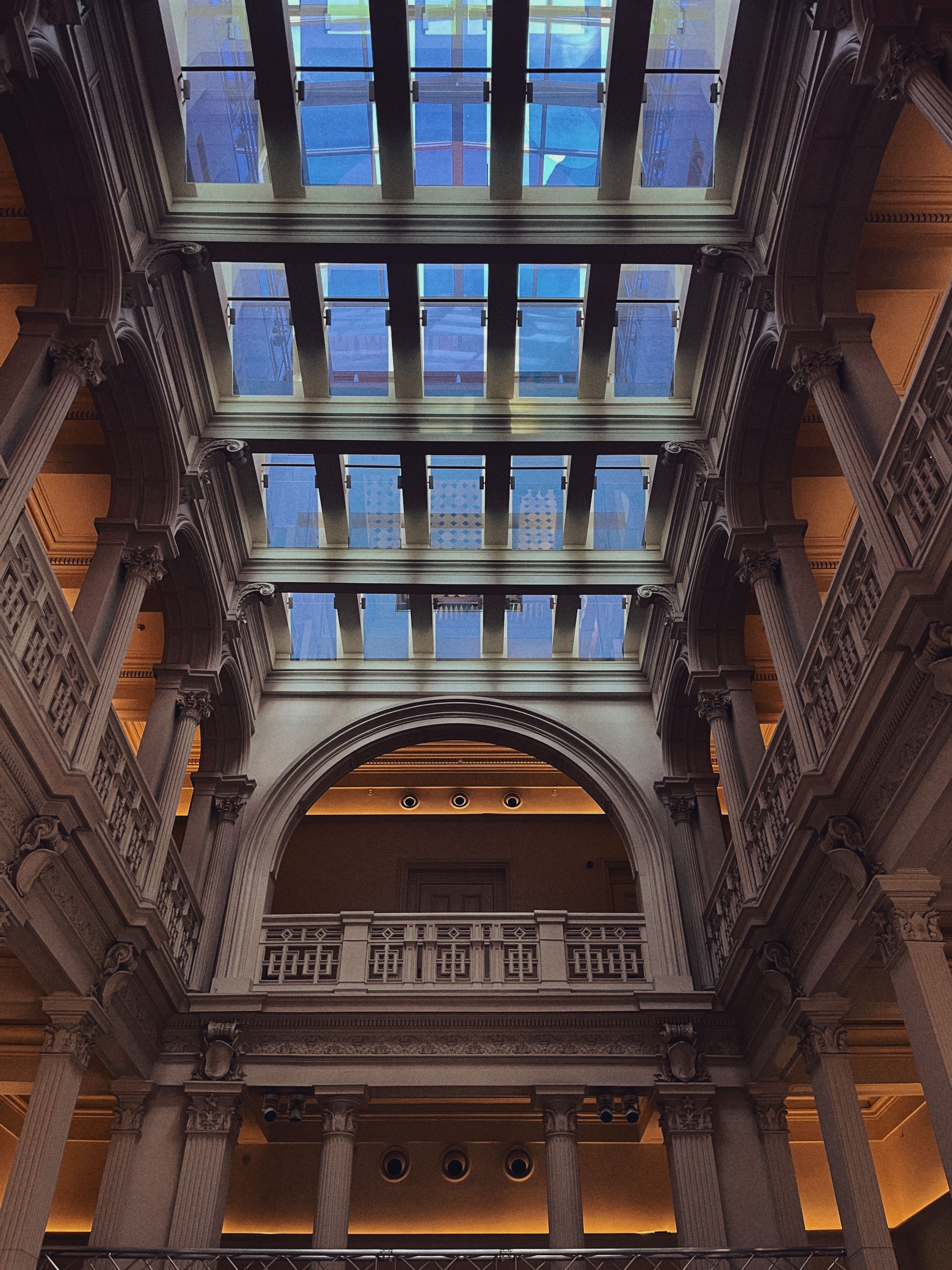 The skylight in the atrium of a building · Free Stock Photo