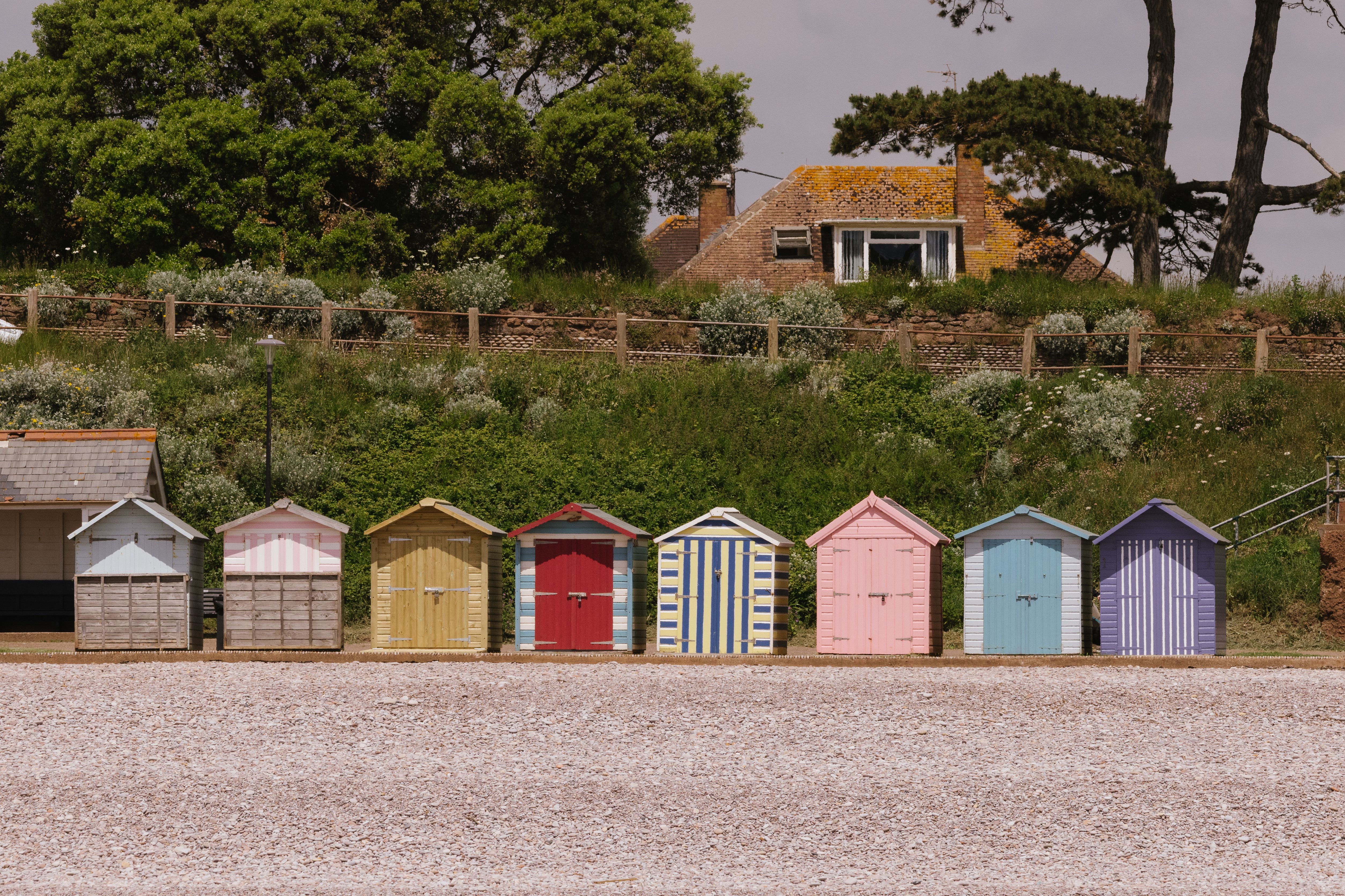 View of Colorful Beach Huts · Free Stock Photo