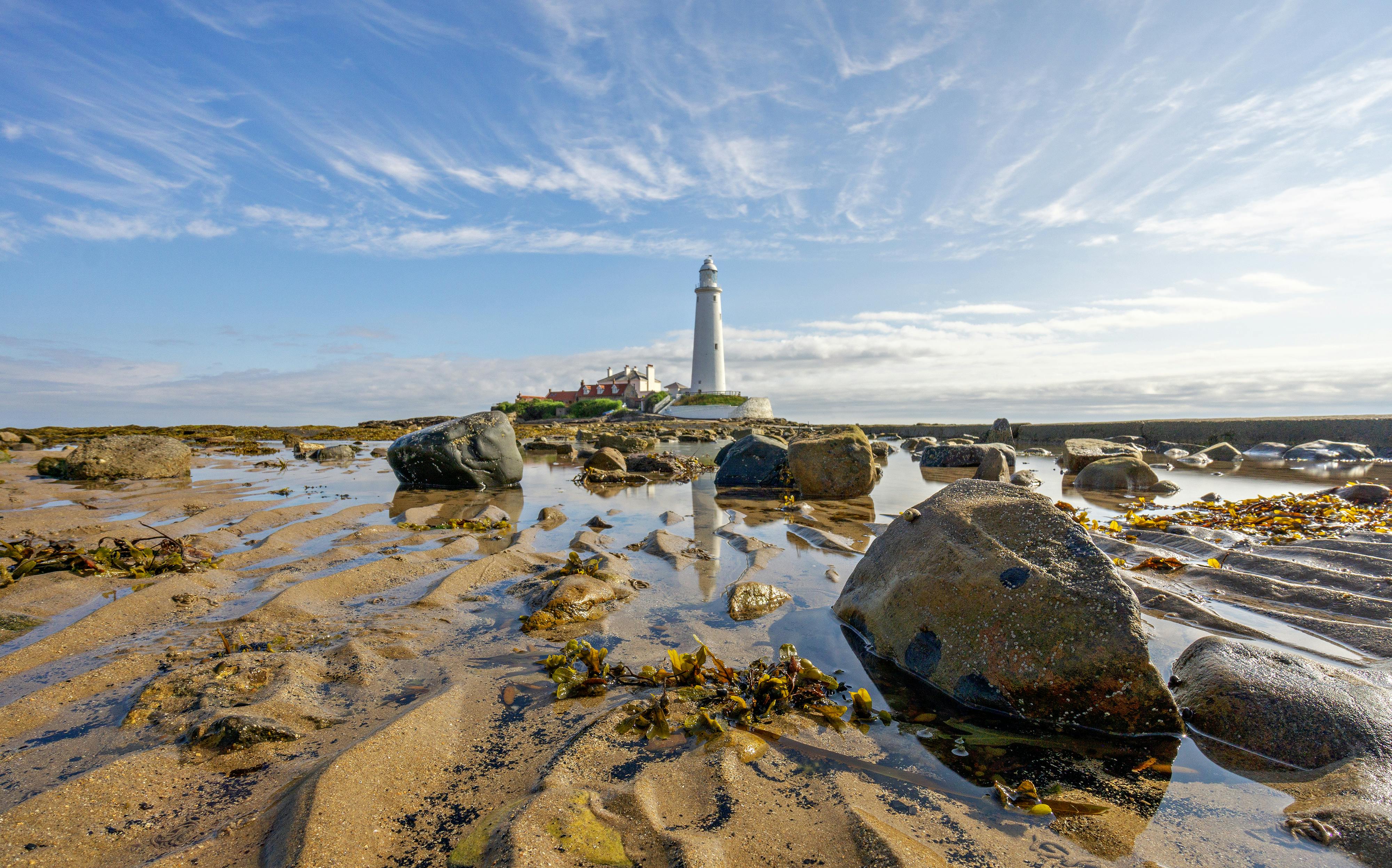 View of the St Marys Lighthouse, Whitley Bay, England, UK · Free Stock ...