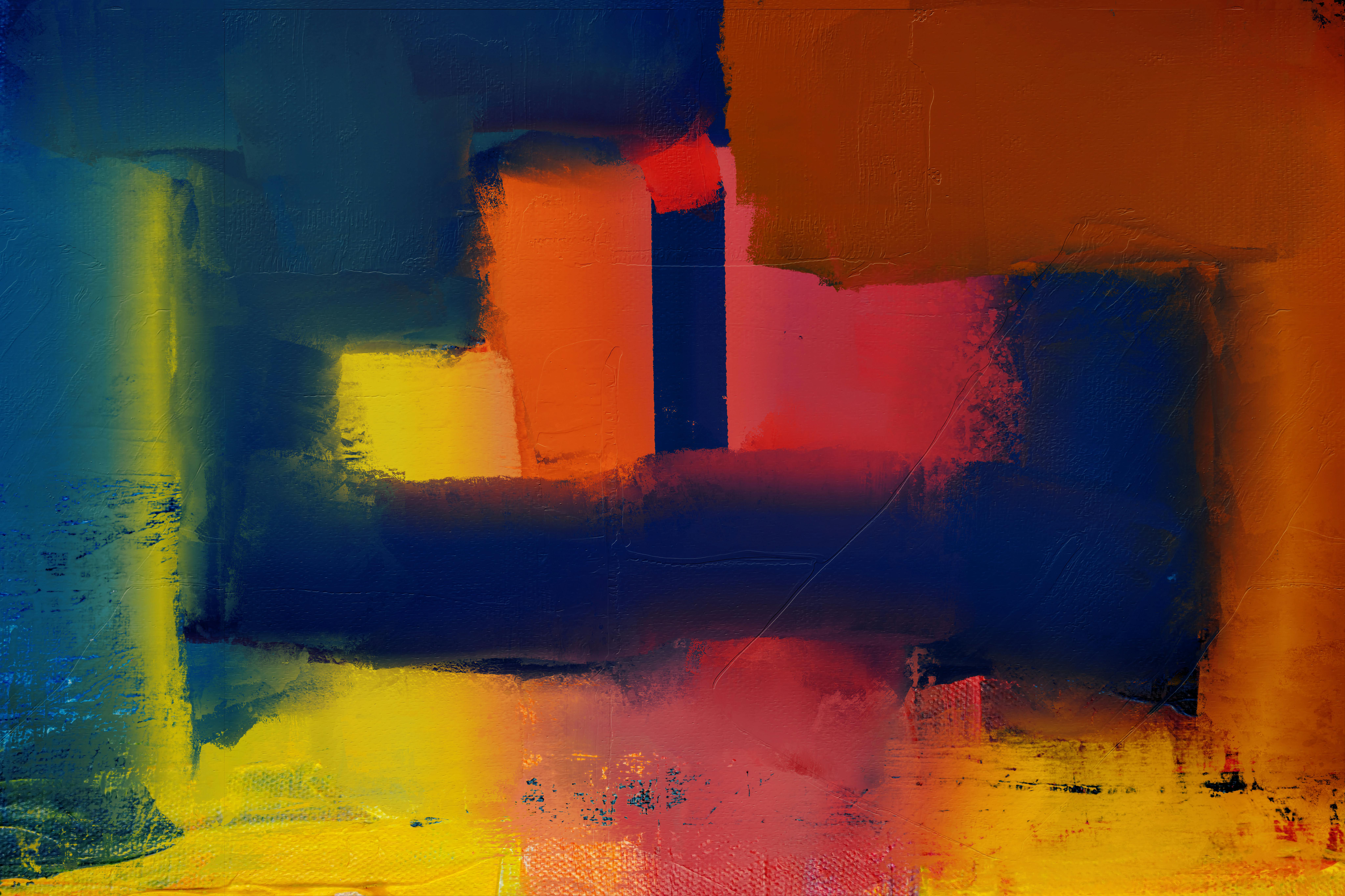 Blue, Orange, and White Abstract Painting · Free Stock Photo