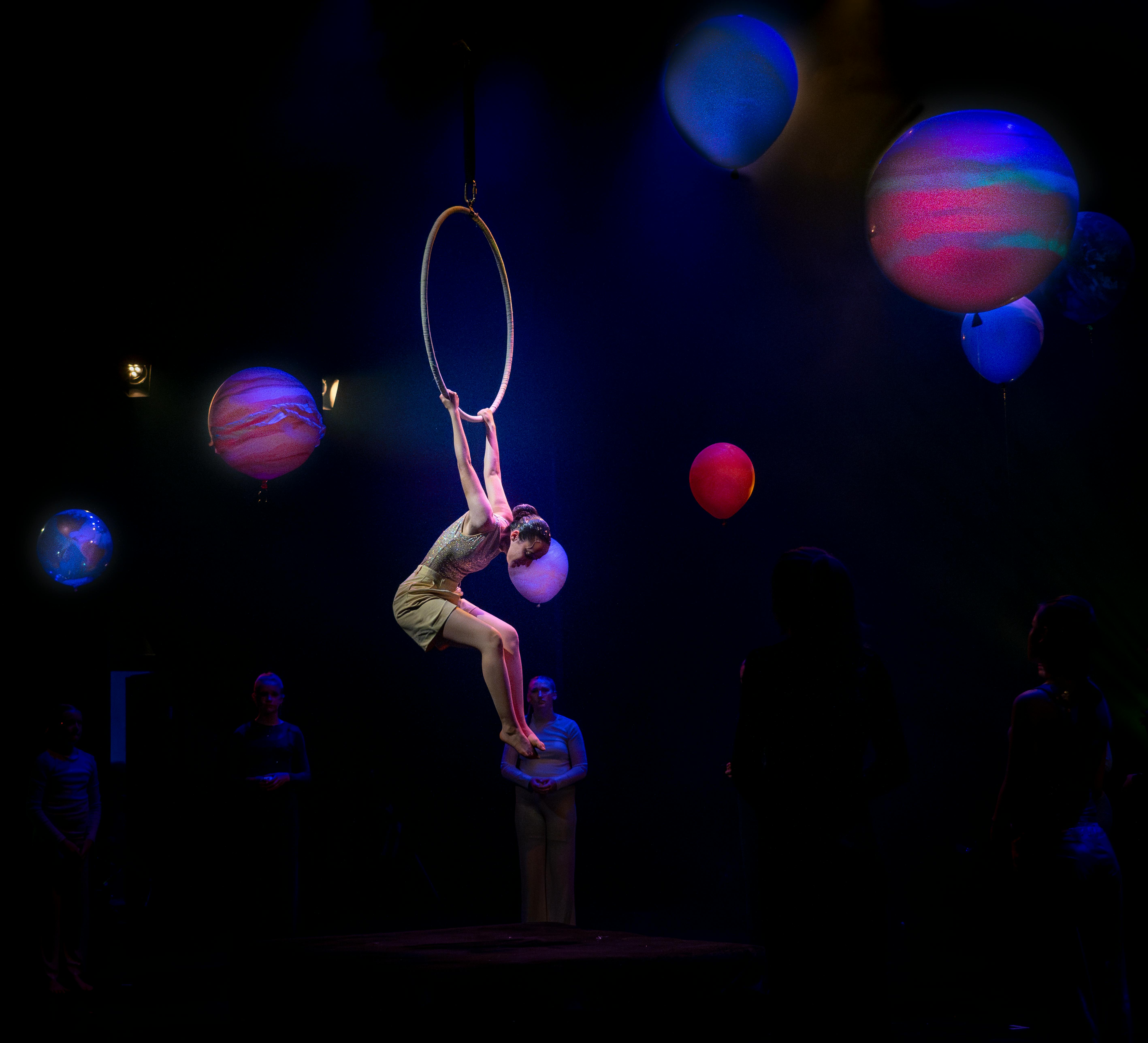 Acrobat Hanging on Ring in Circus · Free Stock Photo