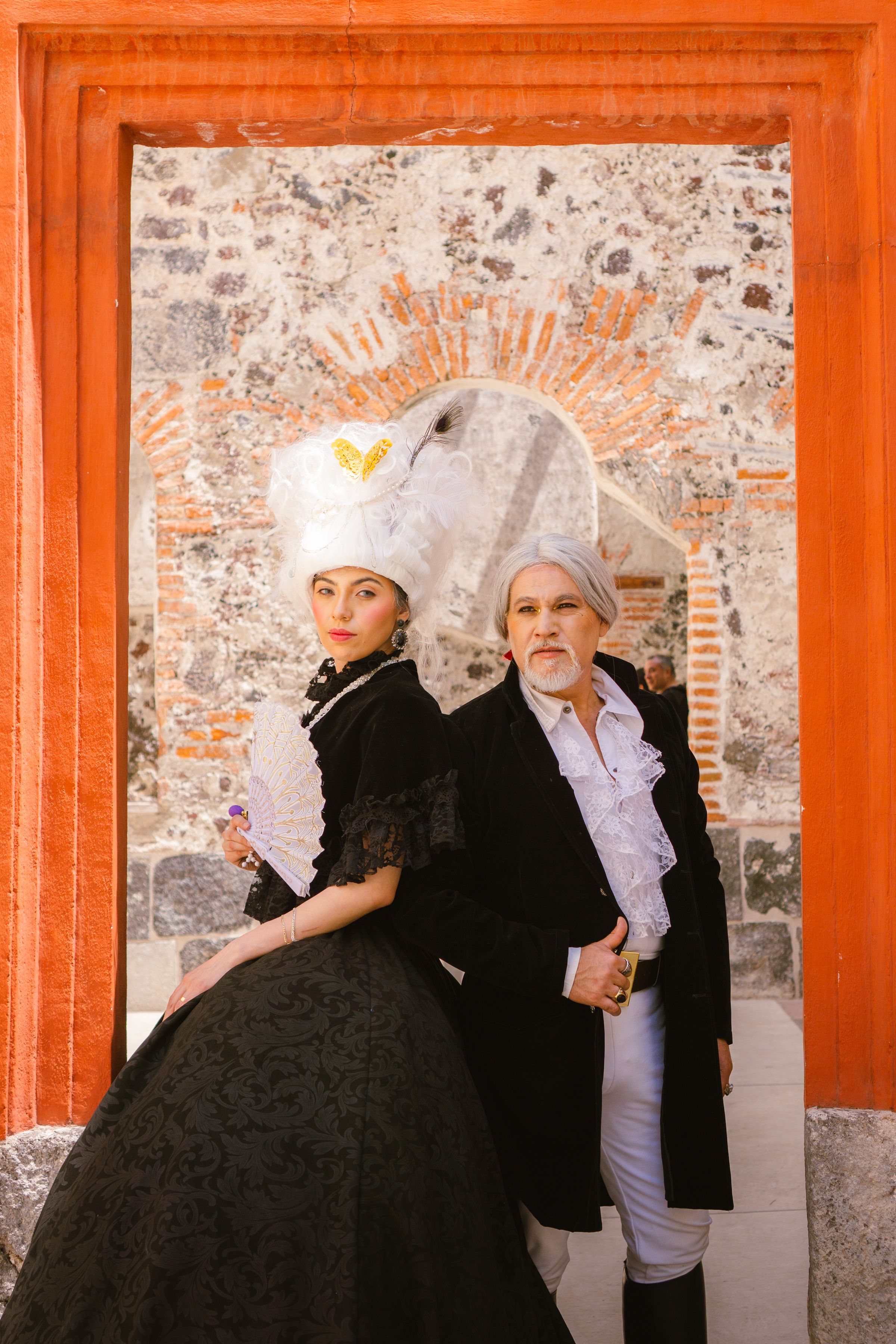 Two people in period costumes posing for a photo · Free Stock Photo