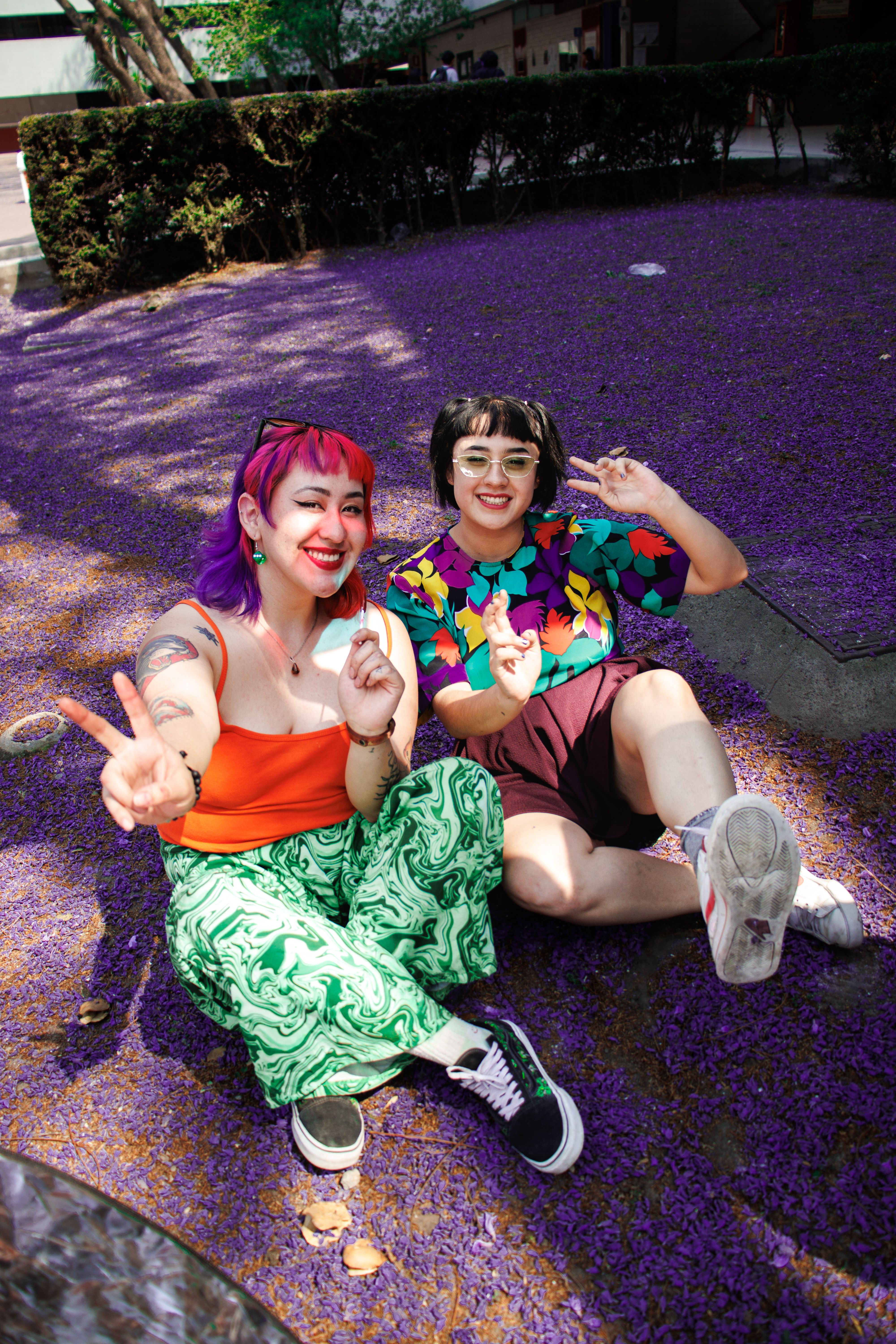 Two Girls In Colorful Outfits · Free Stock Photo