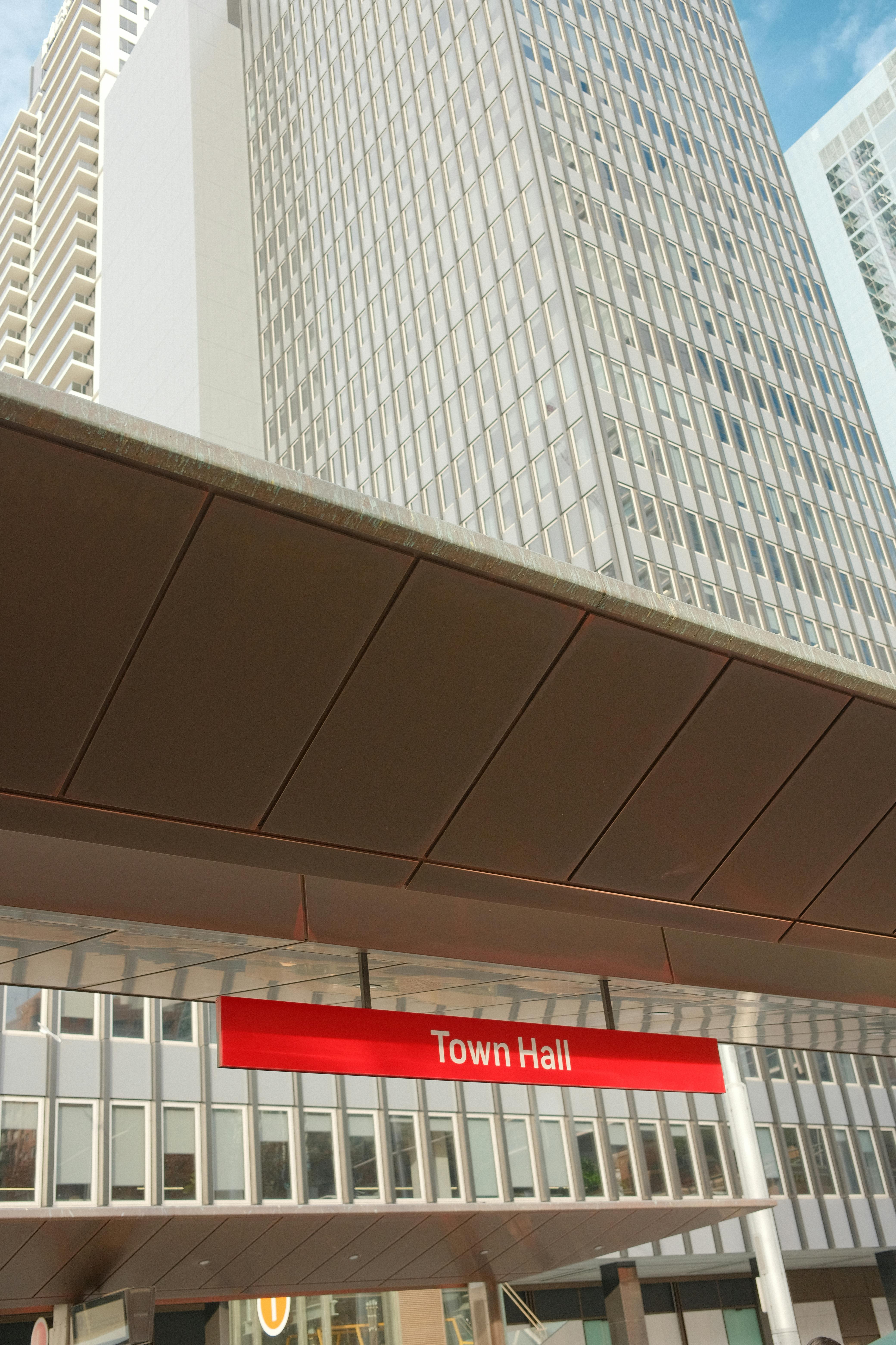 Town Hall Sign in Downtown · Free Stock Photo