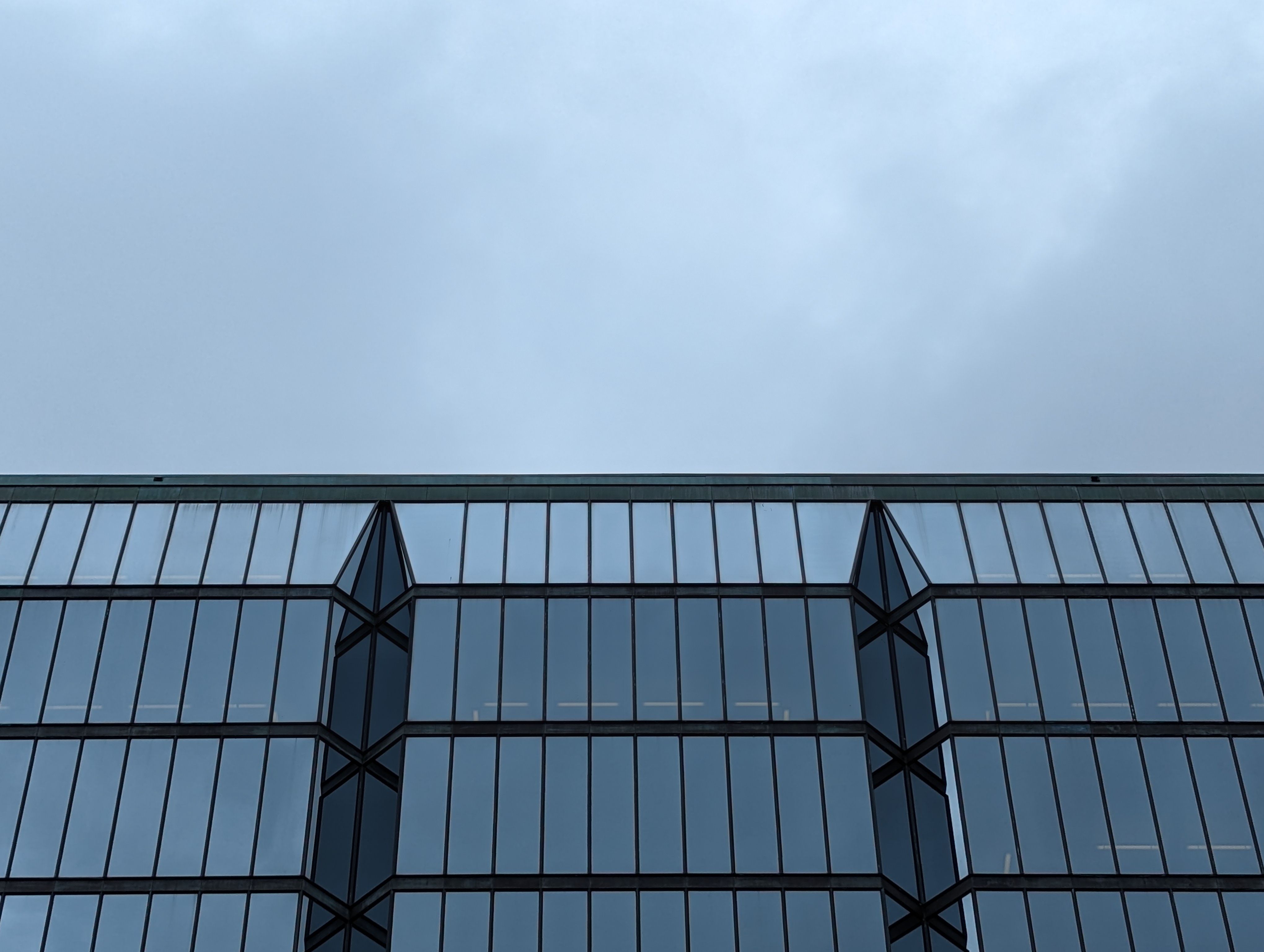 Fish Eye View Photo of Glass High Story Building over White Cloudy Sky ...