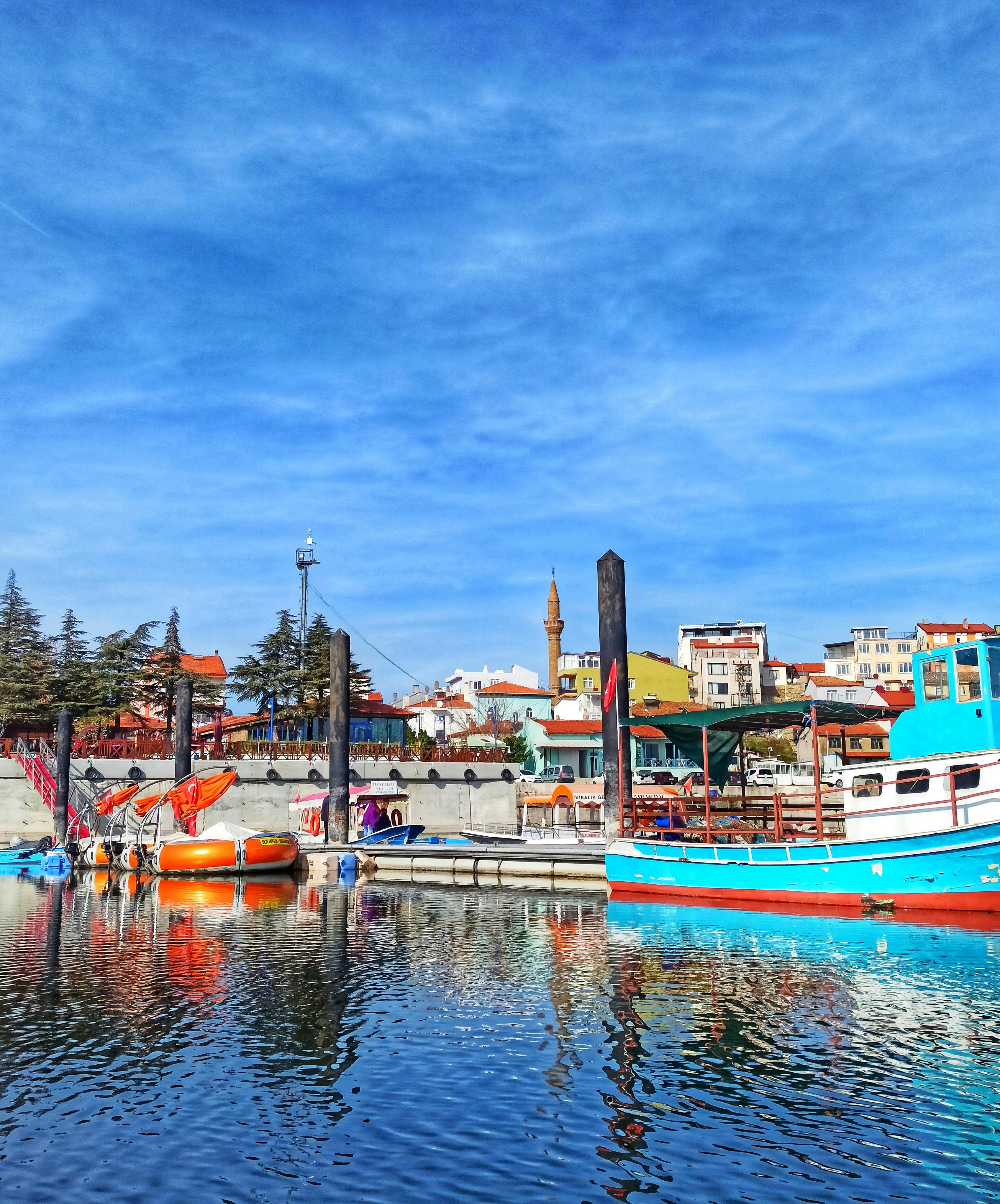 Colorful Boats in Harbor in Turkey · Free Stock Photo