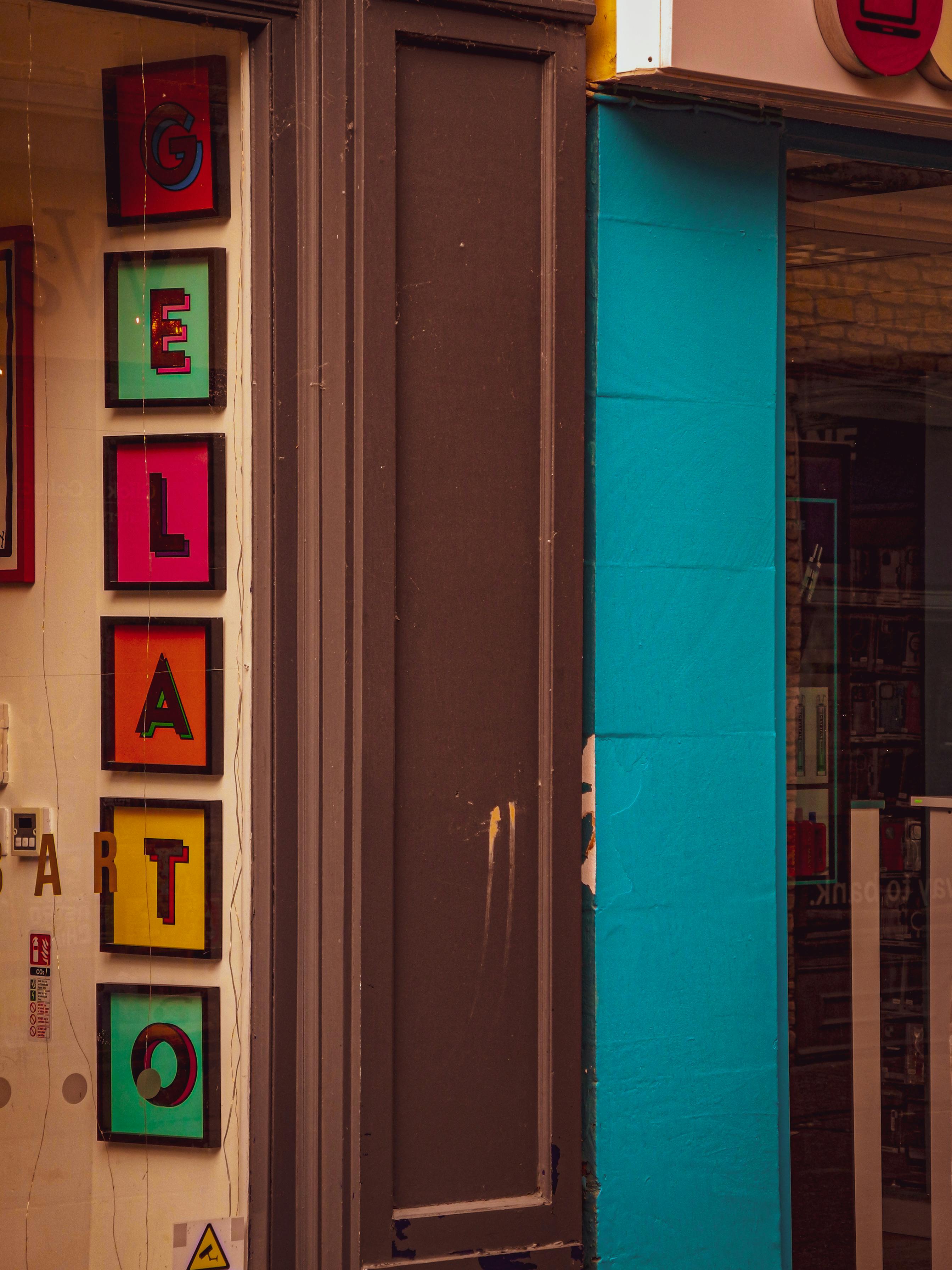 Close-up of the Window and a Sign Saying "Gelato" on the Wall · Free ...
