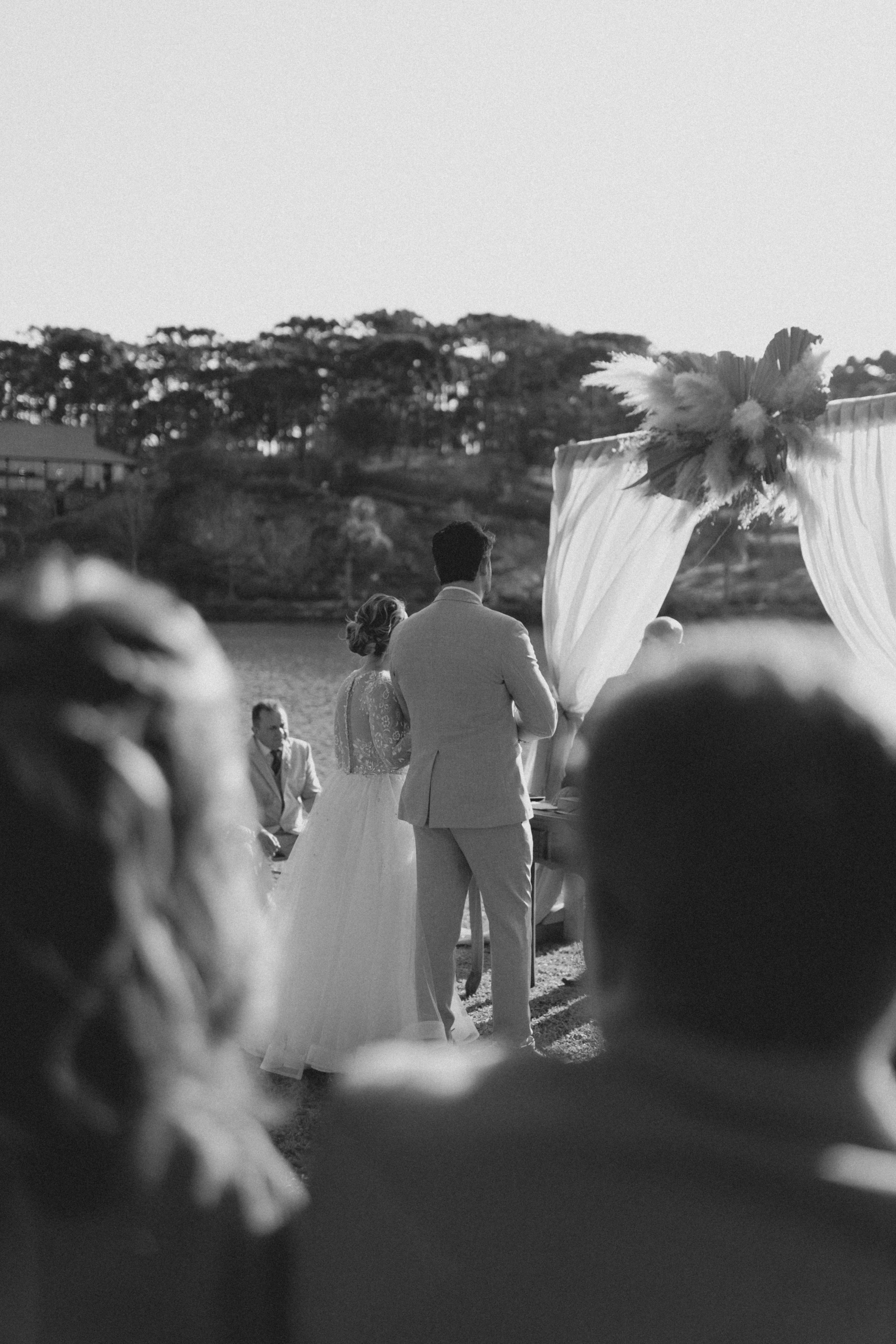 Back View of Newlyweds in Wedding Ceremony · Free Stock Photo