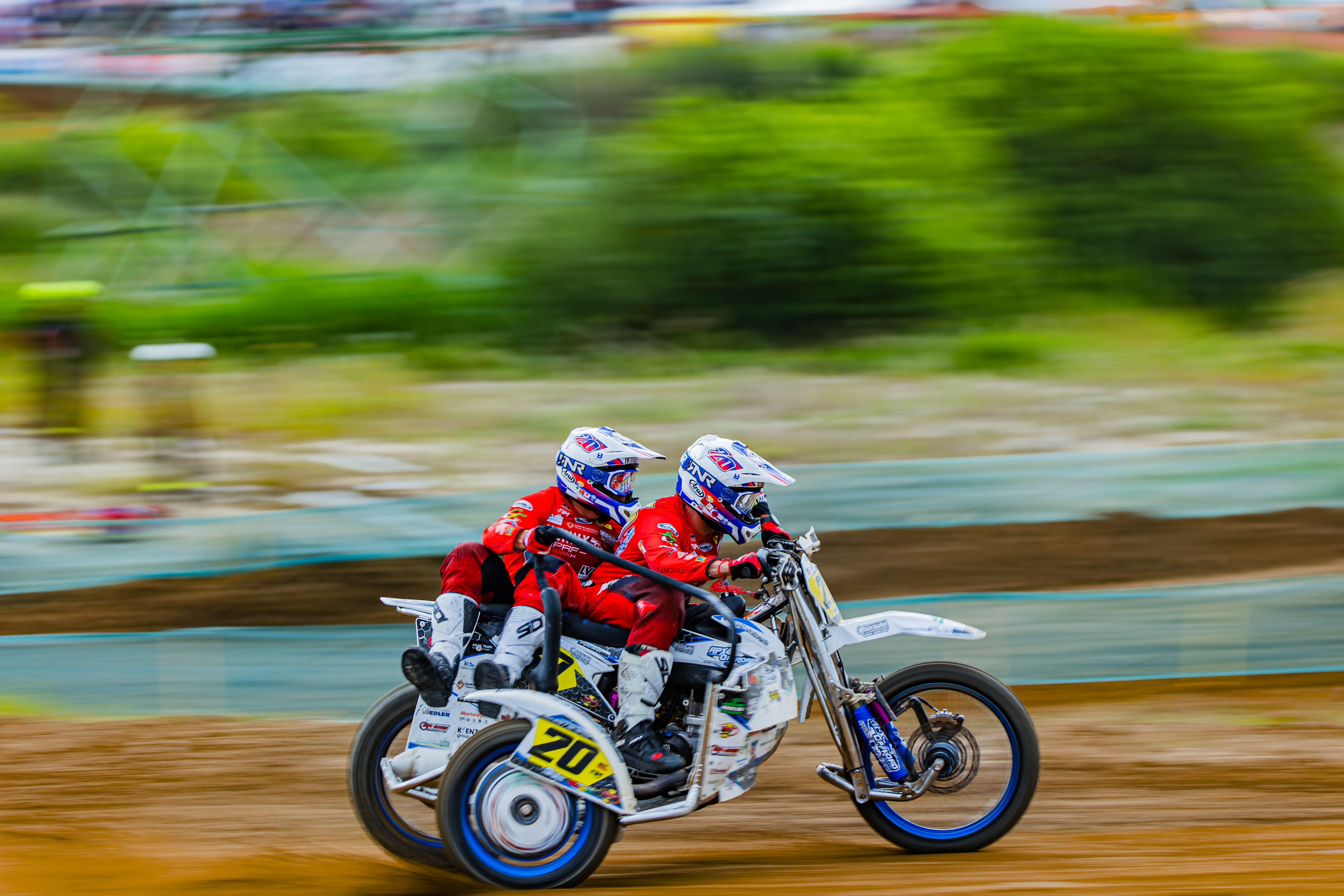 Motocross Bikers Racing in one Sidecarcross Motorcycle together · Free ...