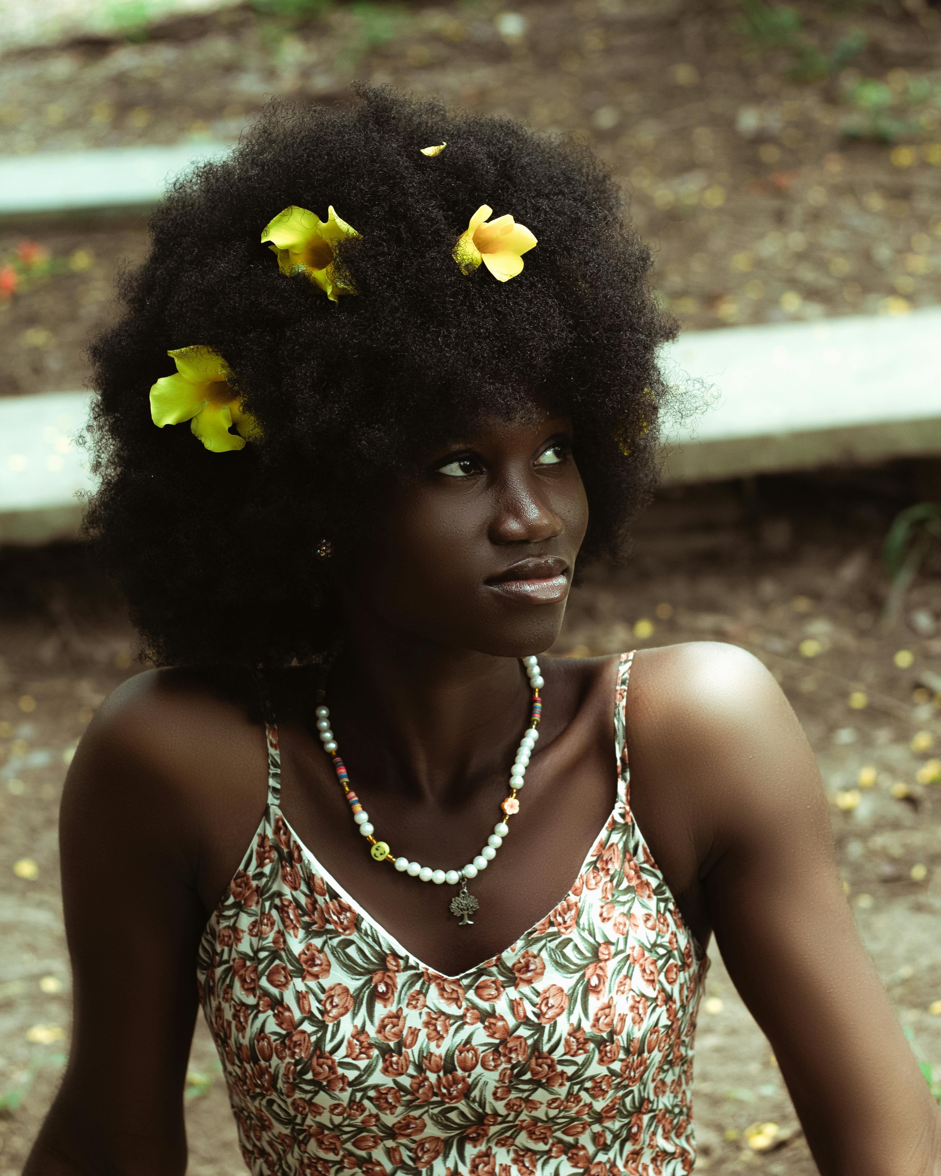Portrait of Woman with Afro · Free Stock Photo