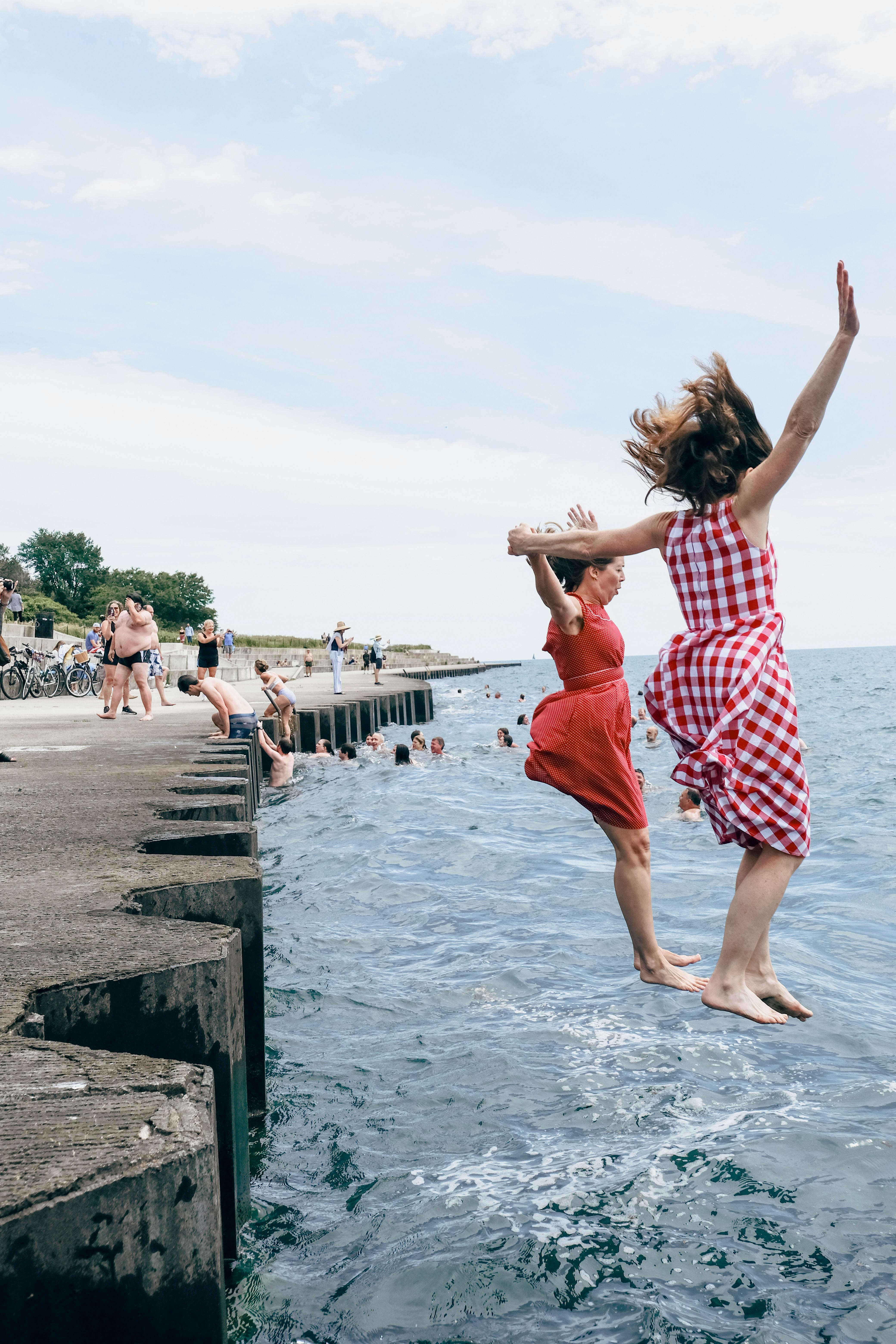 Woman Wearing Bikini Jumping to the Beach · Free Stock Photo