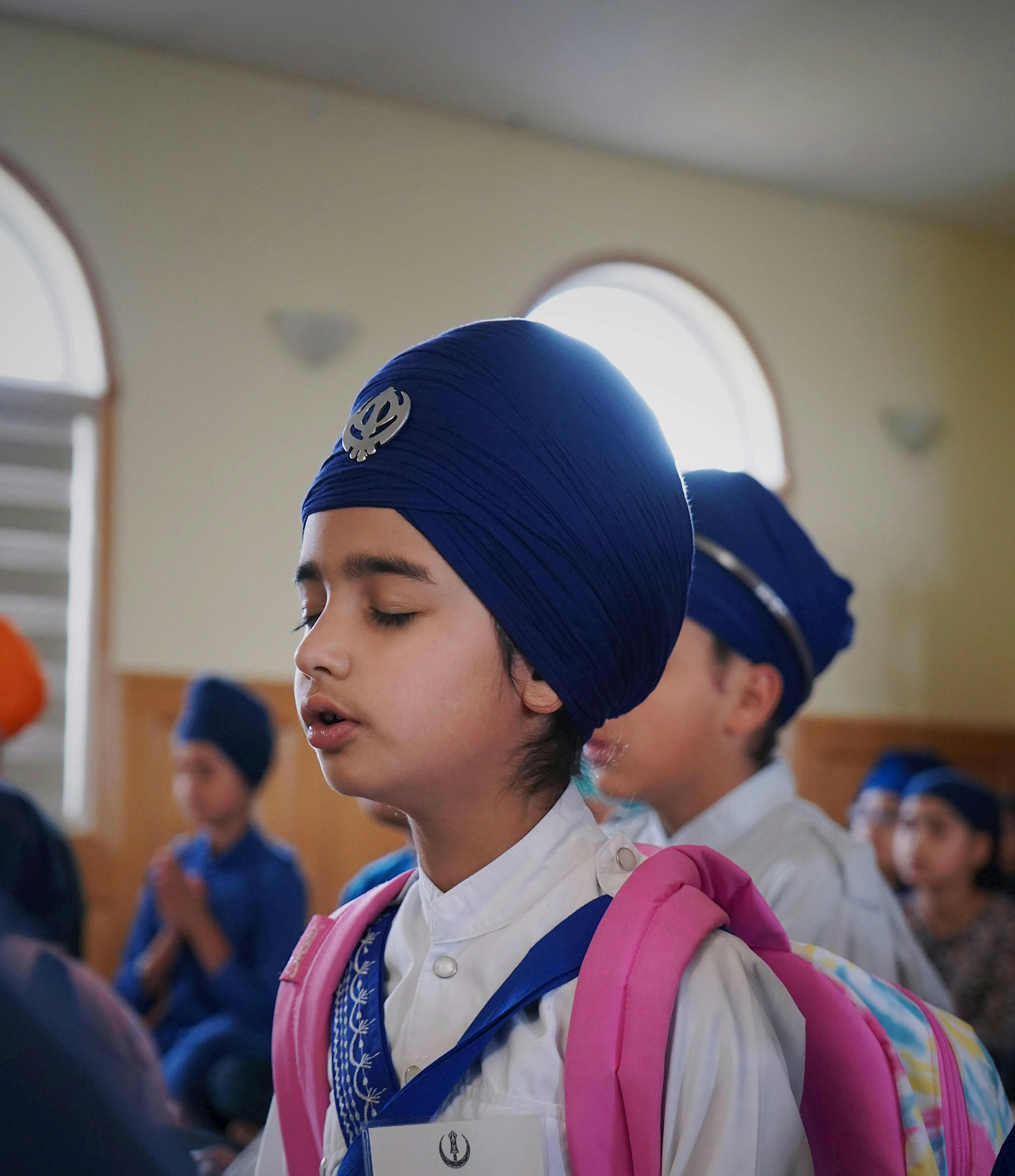 Children in Turbans while Praying · Free Stock Photo