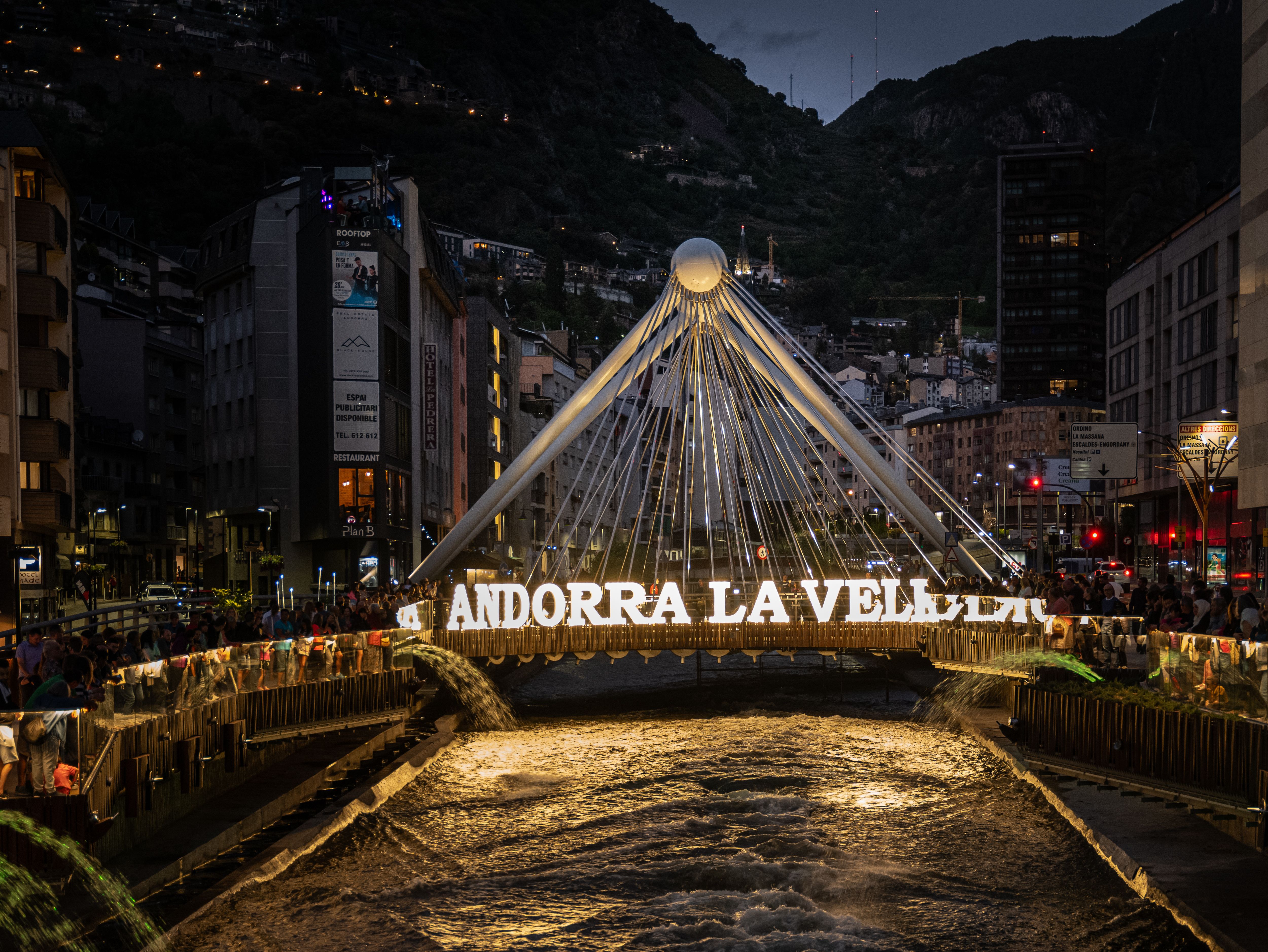 Pont de Paris Bridge over the Gran Valira in Andorra la Vella · Free ...