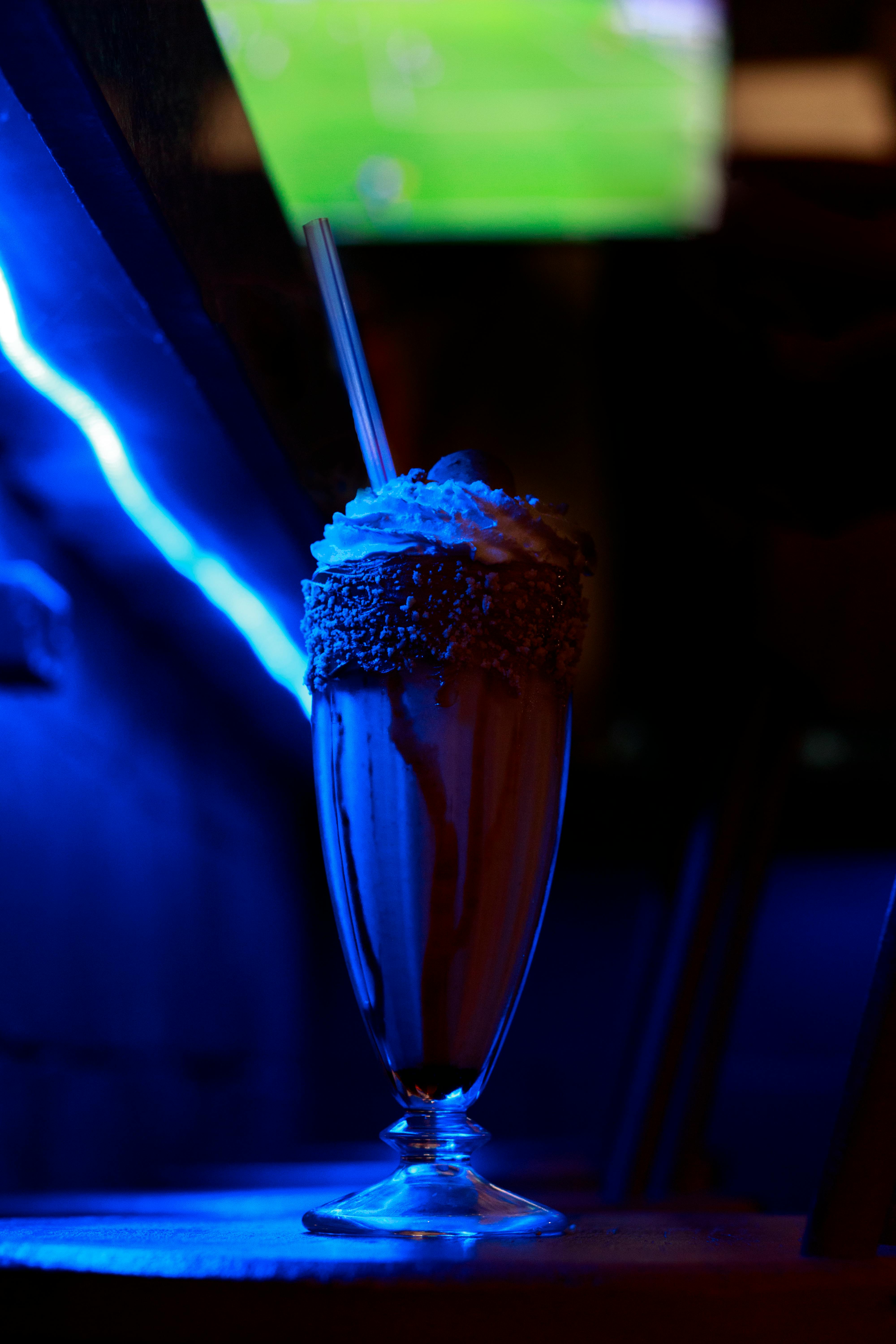 Sweet Milkshake in Blue Light · Free Stock Photo