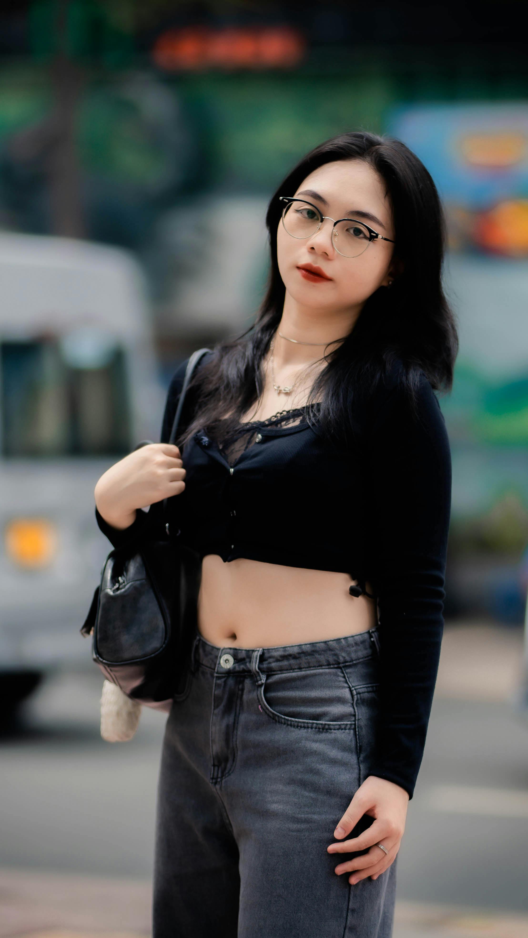 Portrait of Woman in Top and Eyeglasses · Free Stock Photo