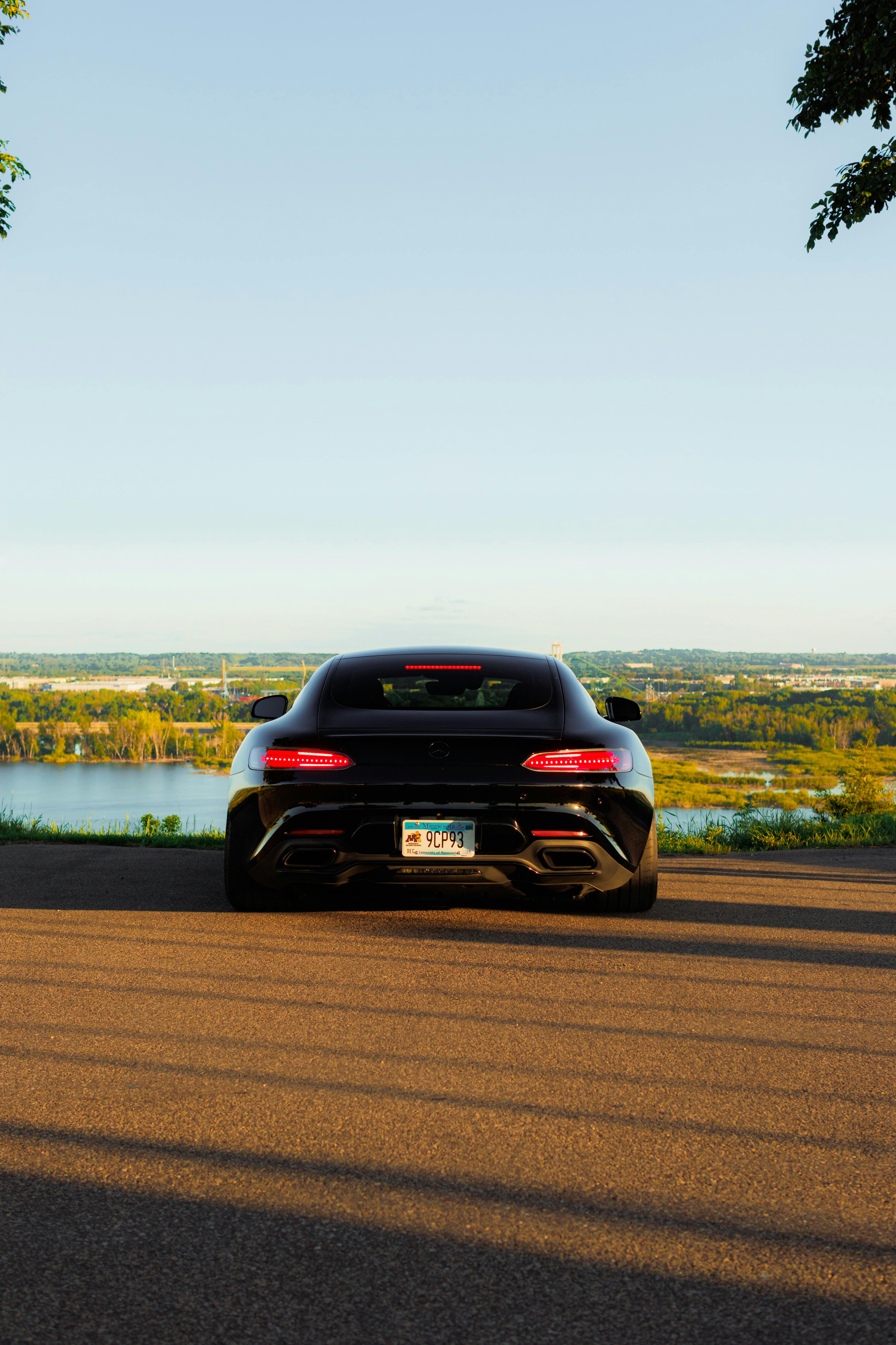 Back View of Black Mercedes AMG GT · Free Stock Photo