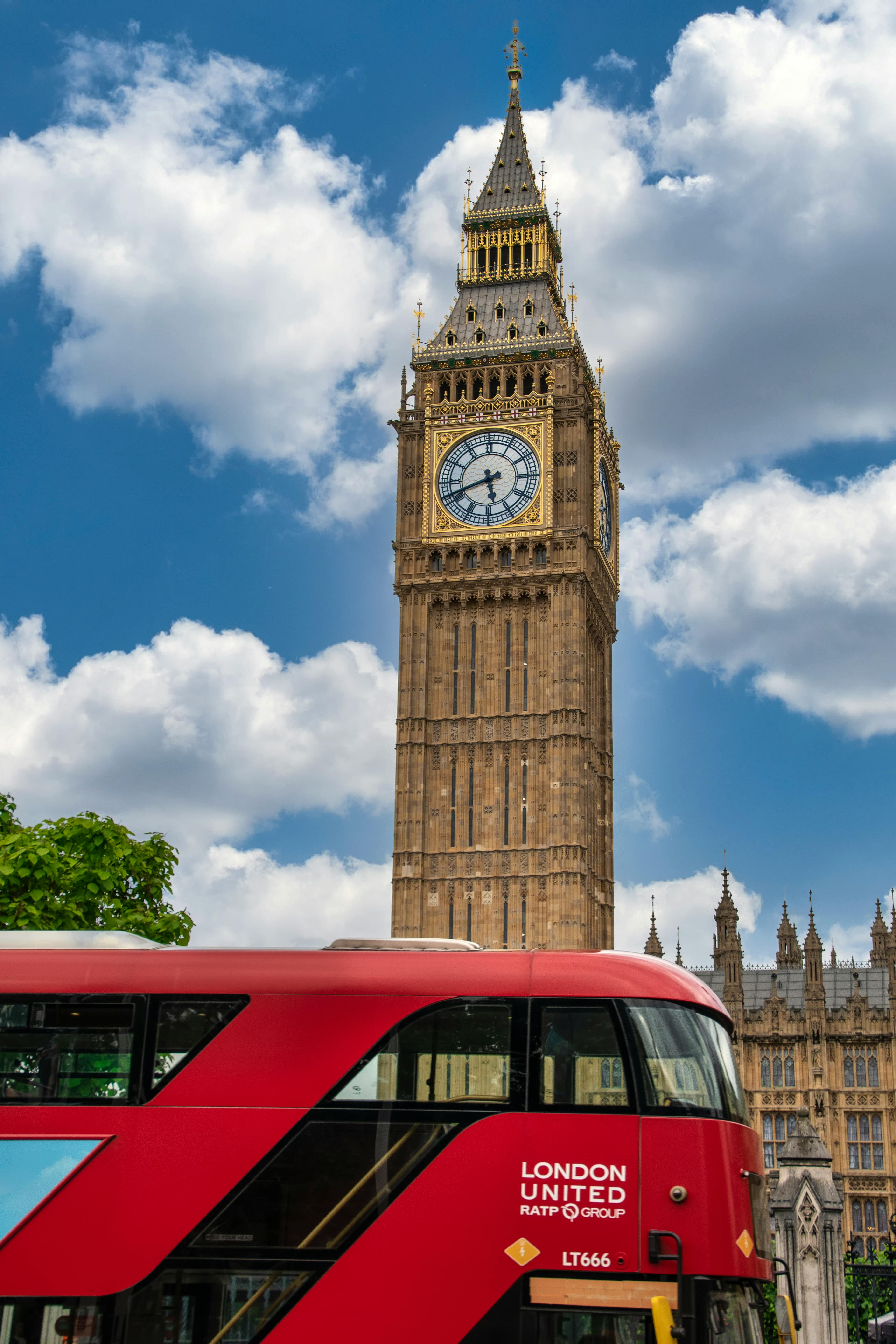 Photo of the Big Ben and a Double-decker Bus in London, England, UK ...
