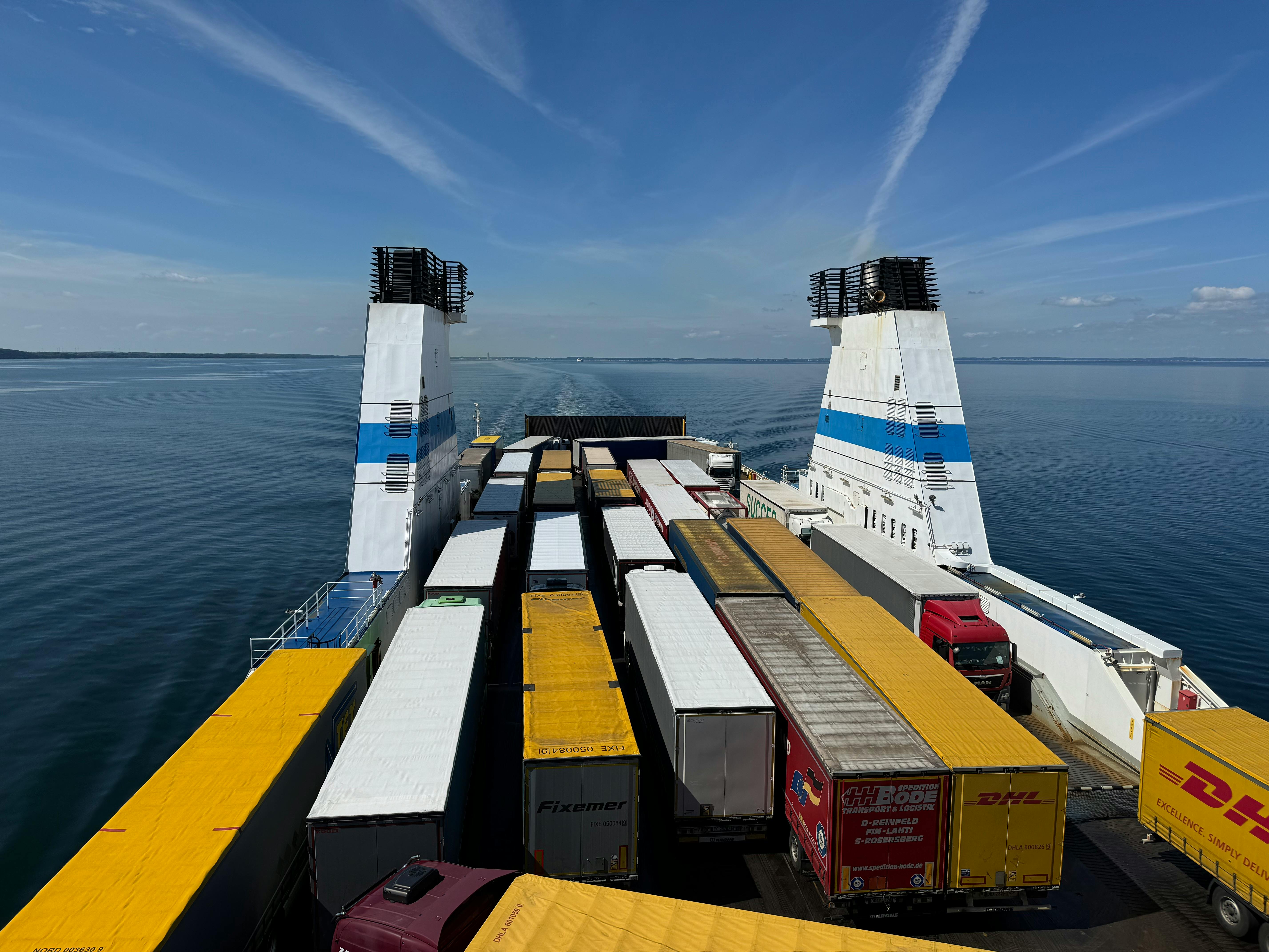 Trucks on Ferry on Sea · Free Stock Photo
