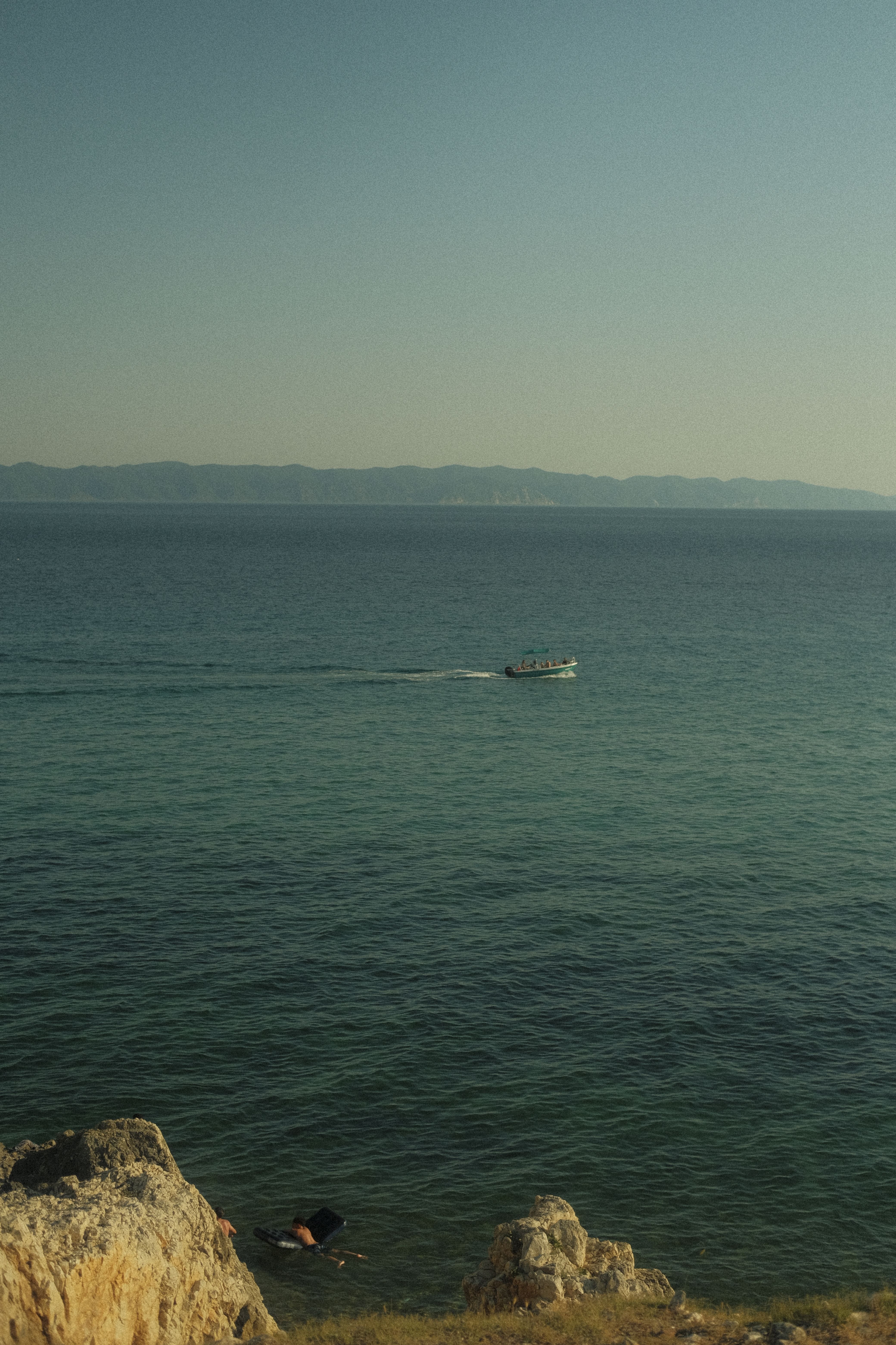 Aerial View of a Single Boat on the Sea · Free Stock Photo