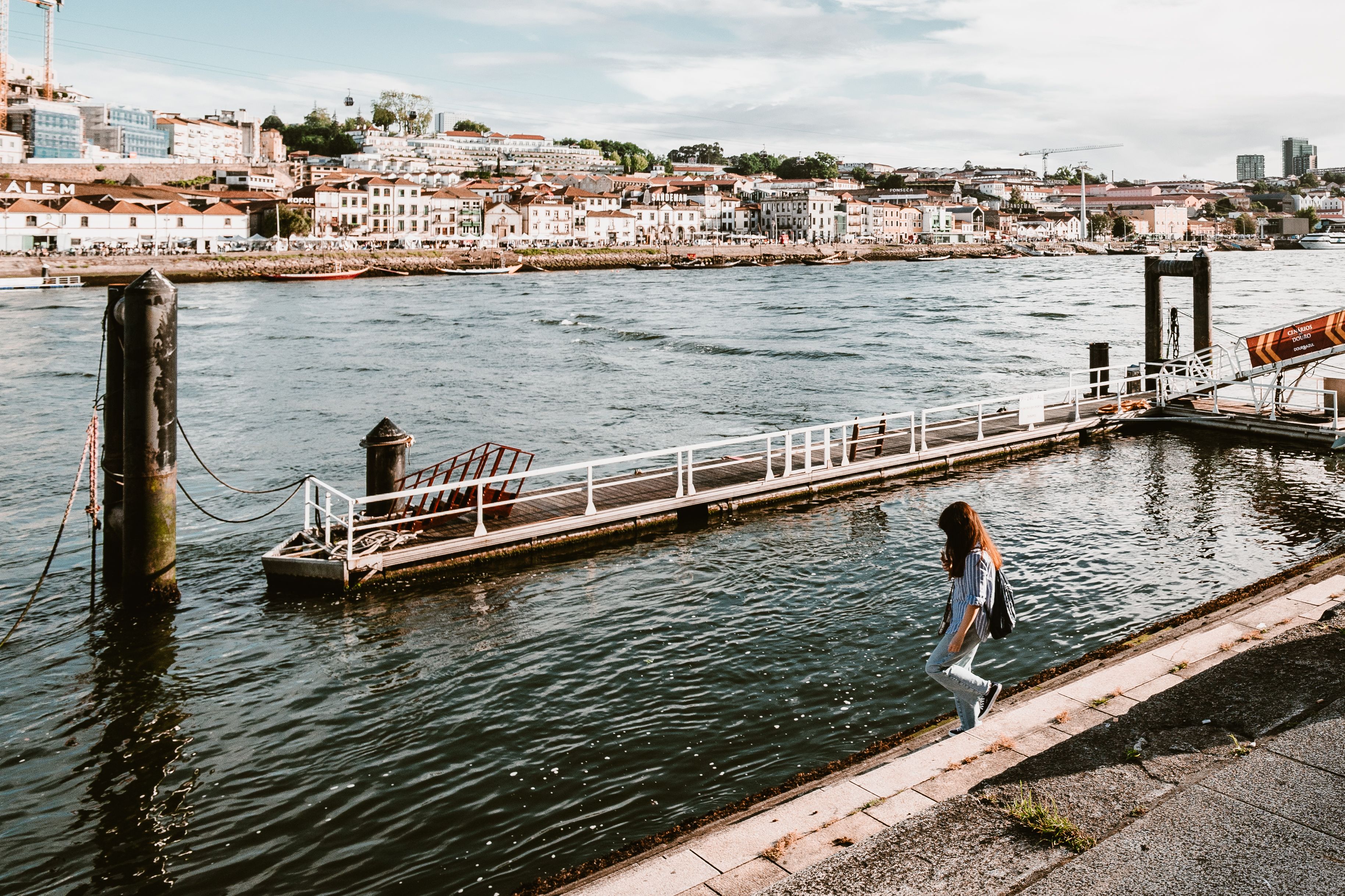 Woman in Port in Sunlight · Free Stock Photo