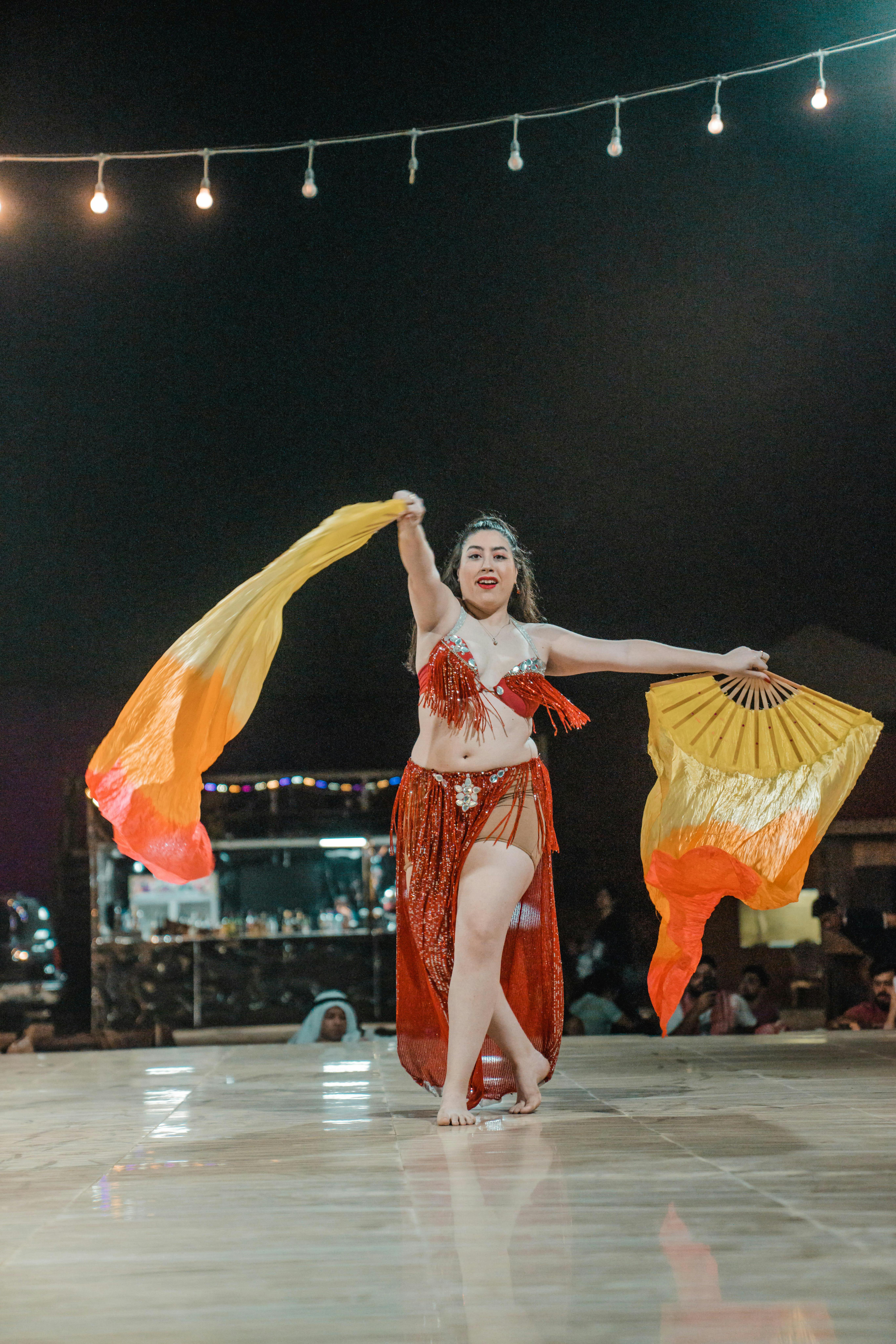 Dancer with Shawls at Night · Free Stock Photo