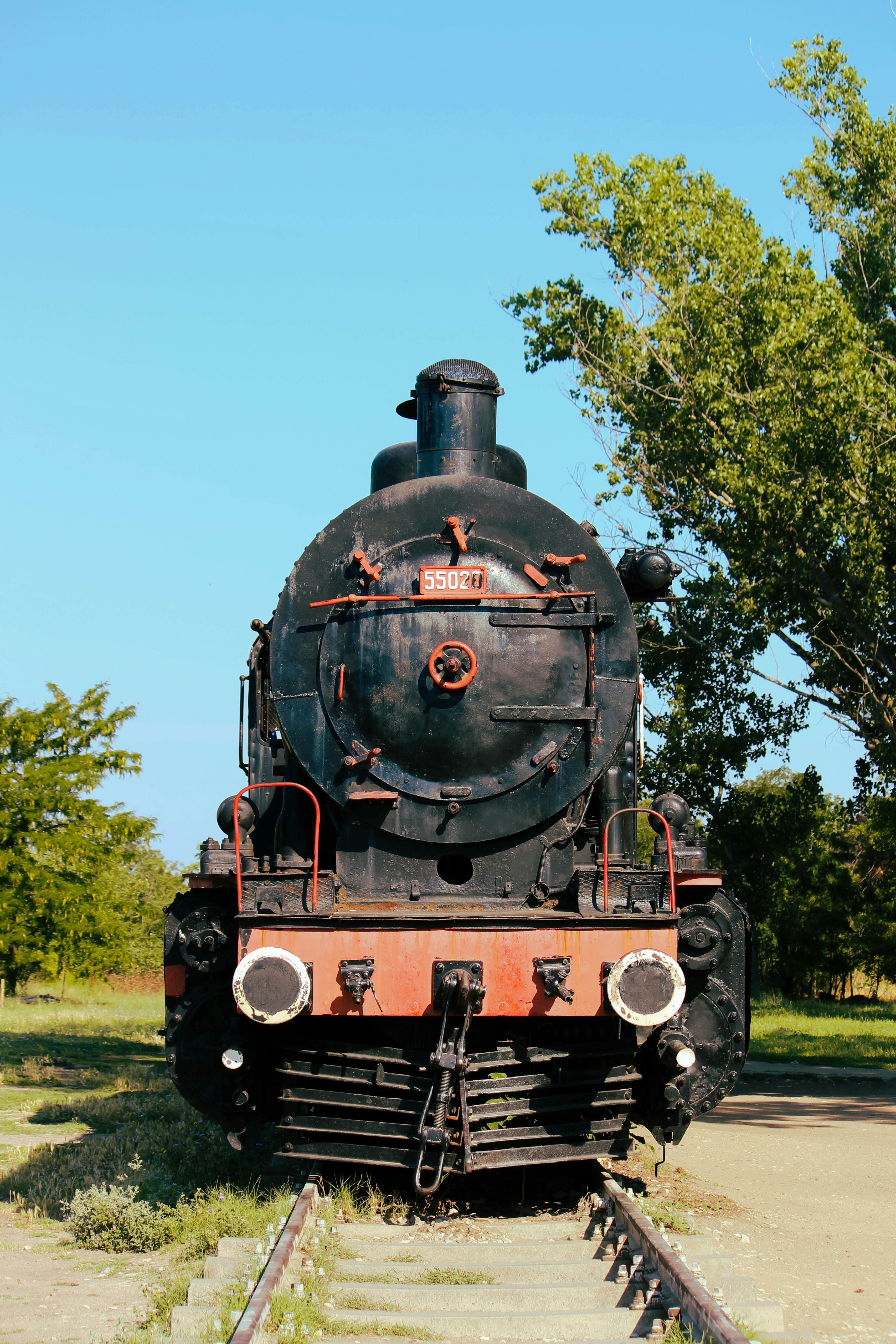 High Angle View of Train on Railroad Tracks · Free Stock Photo