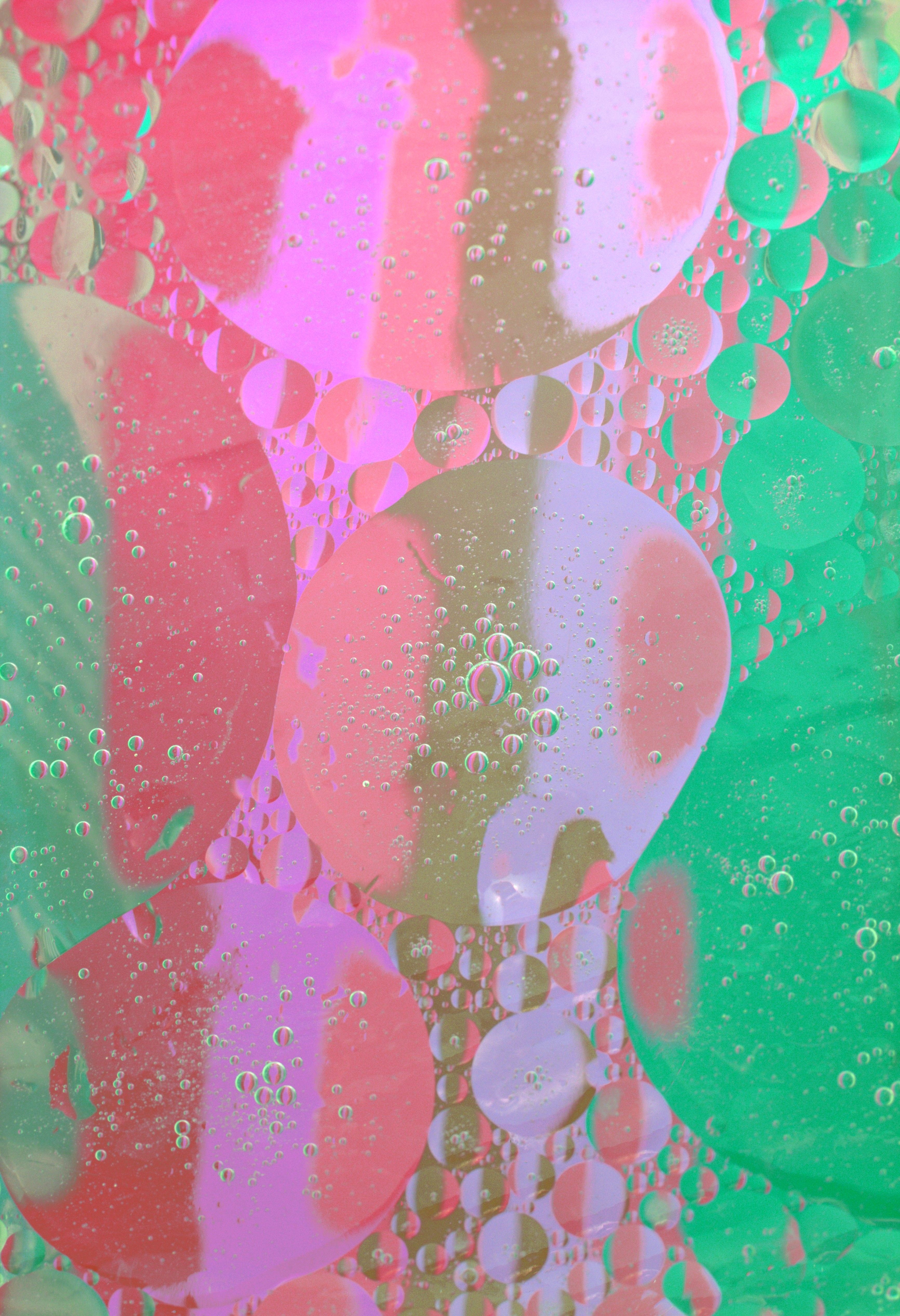 A colorful abstract painting with bubbles and bubbles · Free Stock Photo