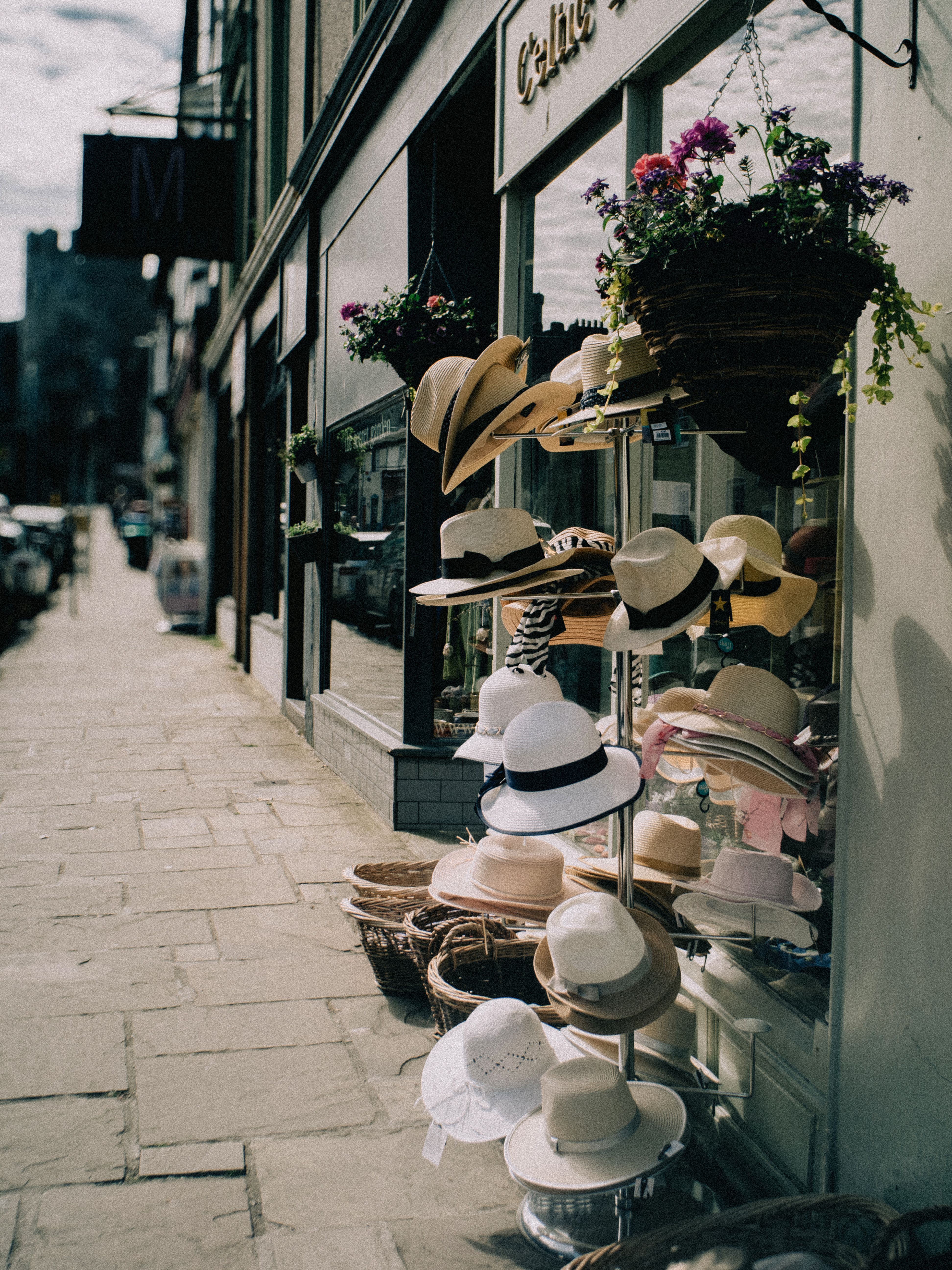 View of Hats on Display in Front of the Celtic Hat Company in Conwy ...