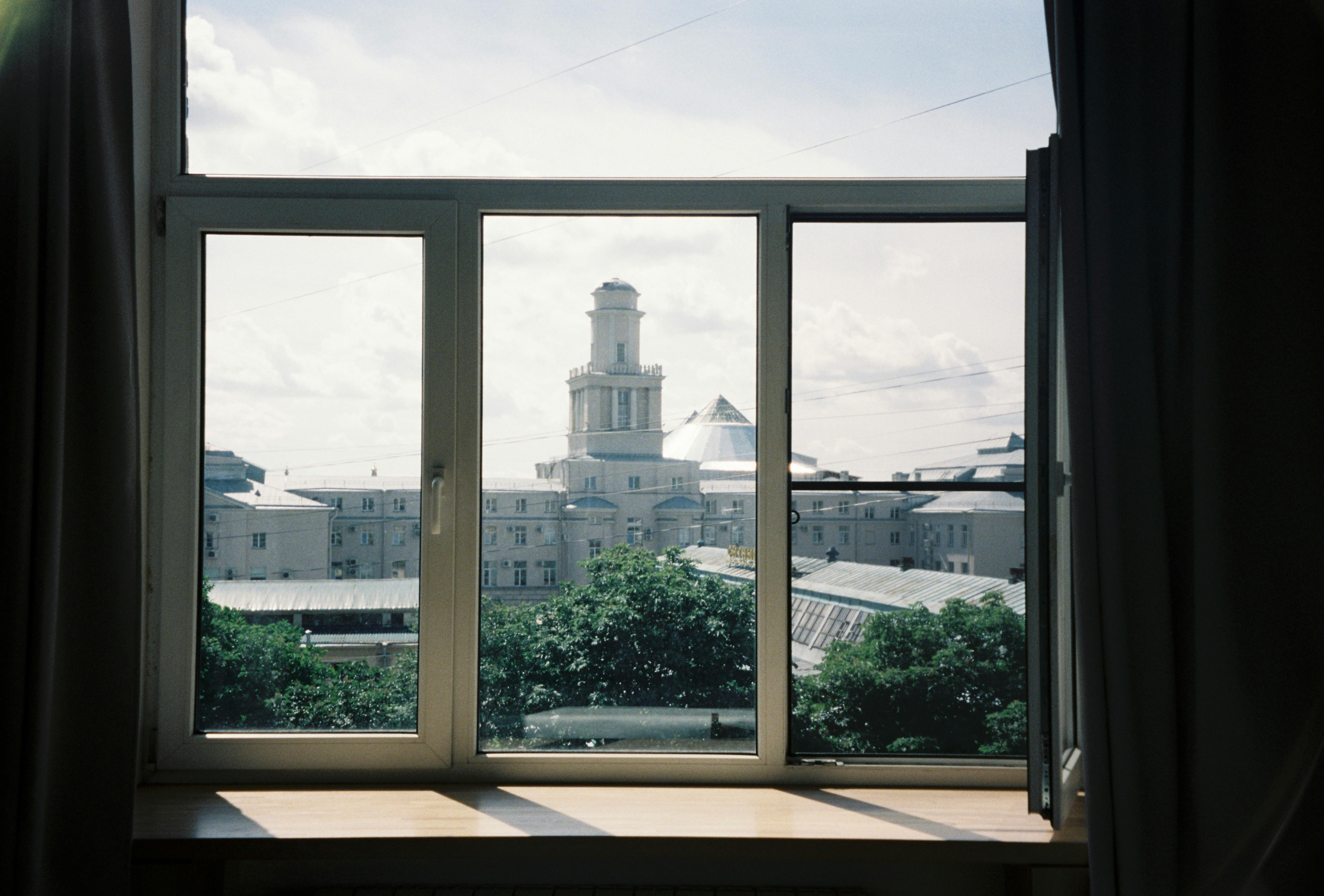 Window with a View of ITMO University and the Dome of the Music Hall in ...