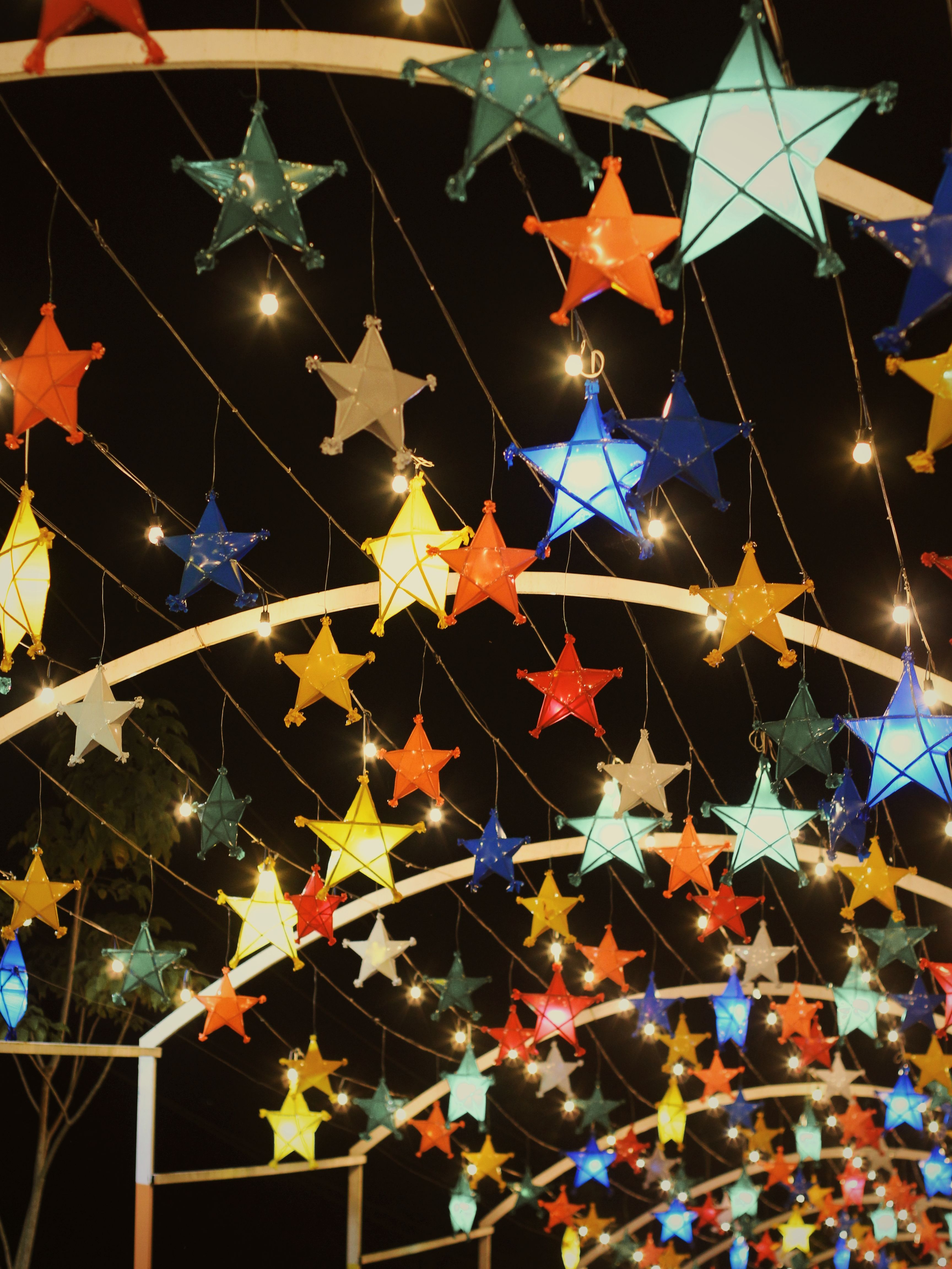 Close-up of Colorful Stars Christmas Decoration · Free Stock Photo