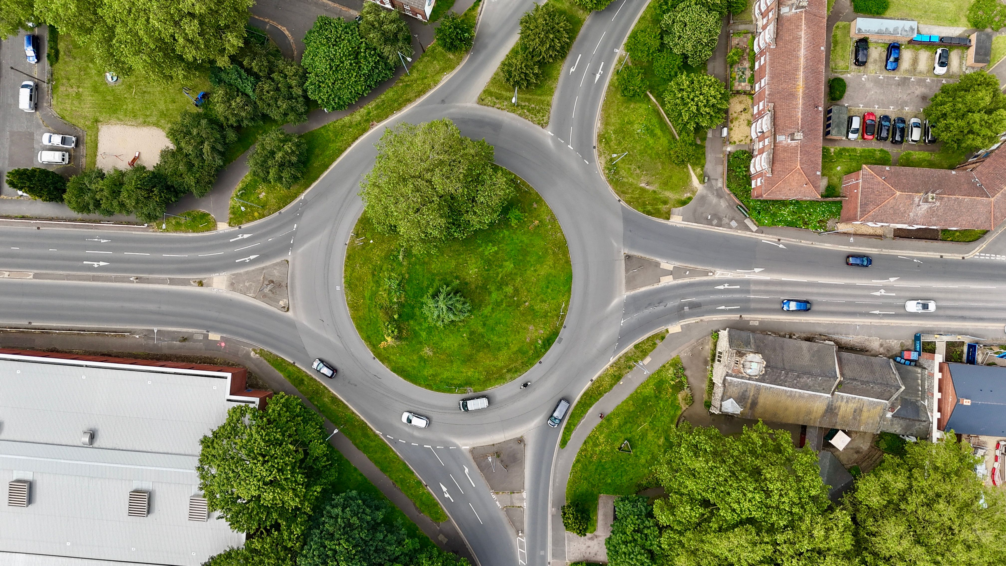 Drone Shot of a Roundabout · Free Stock Photo
