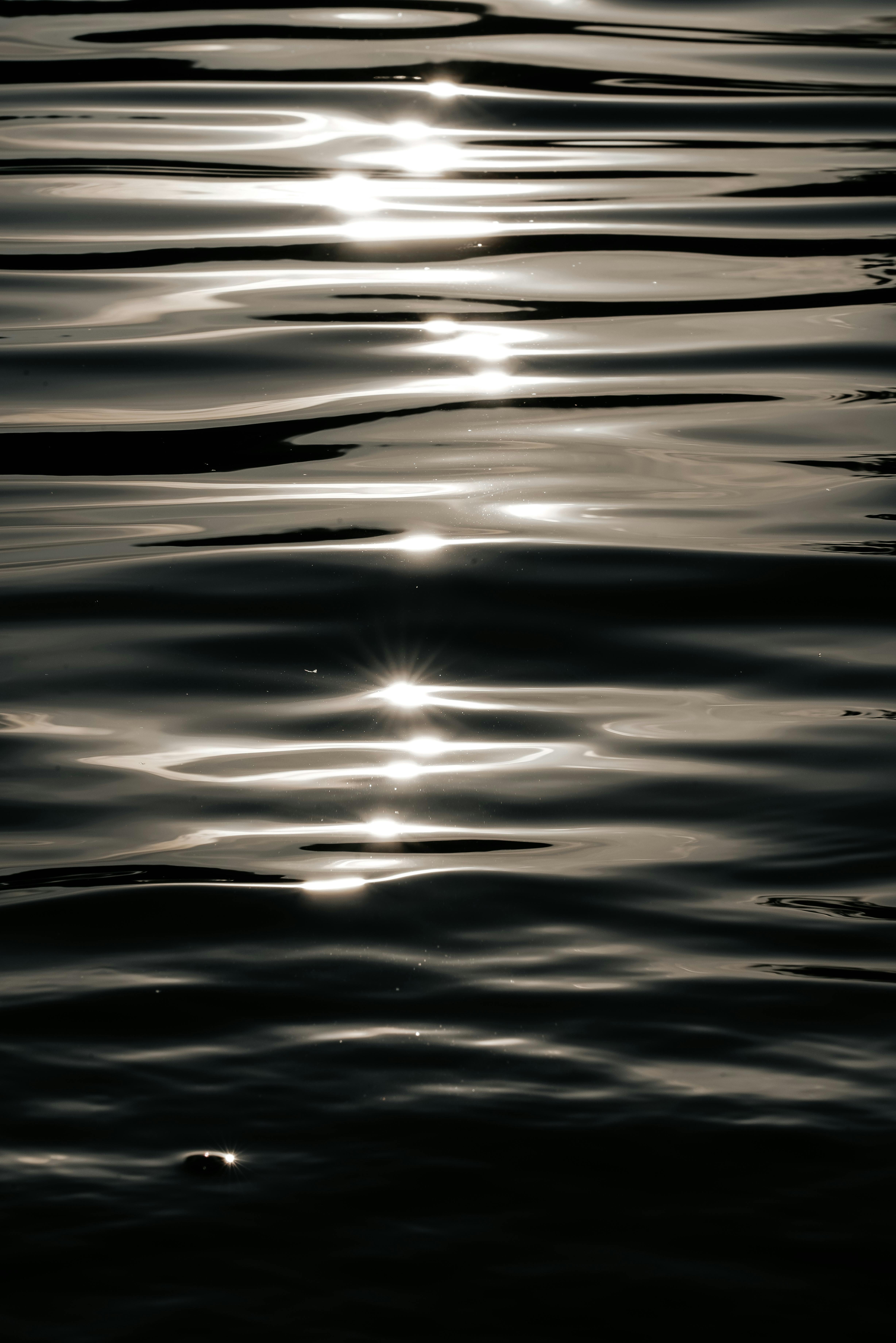 Close-up of a Smooth Water Surface Reflecting the Sunlight · Free Stock ...