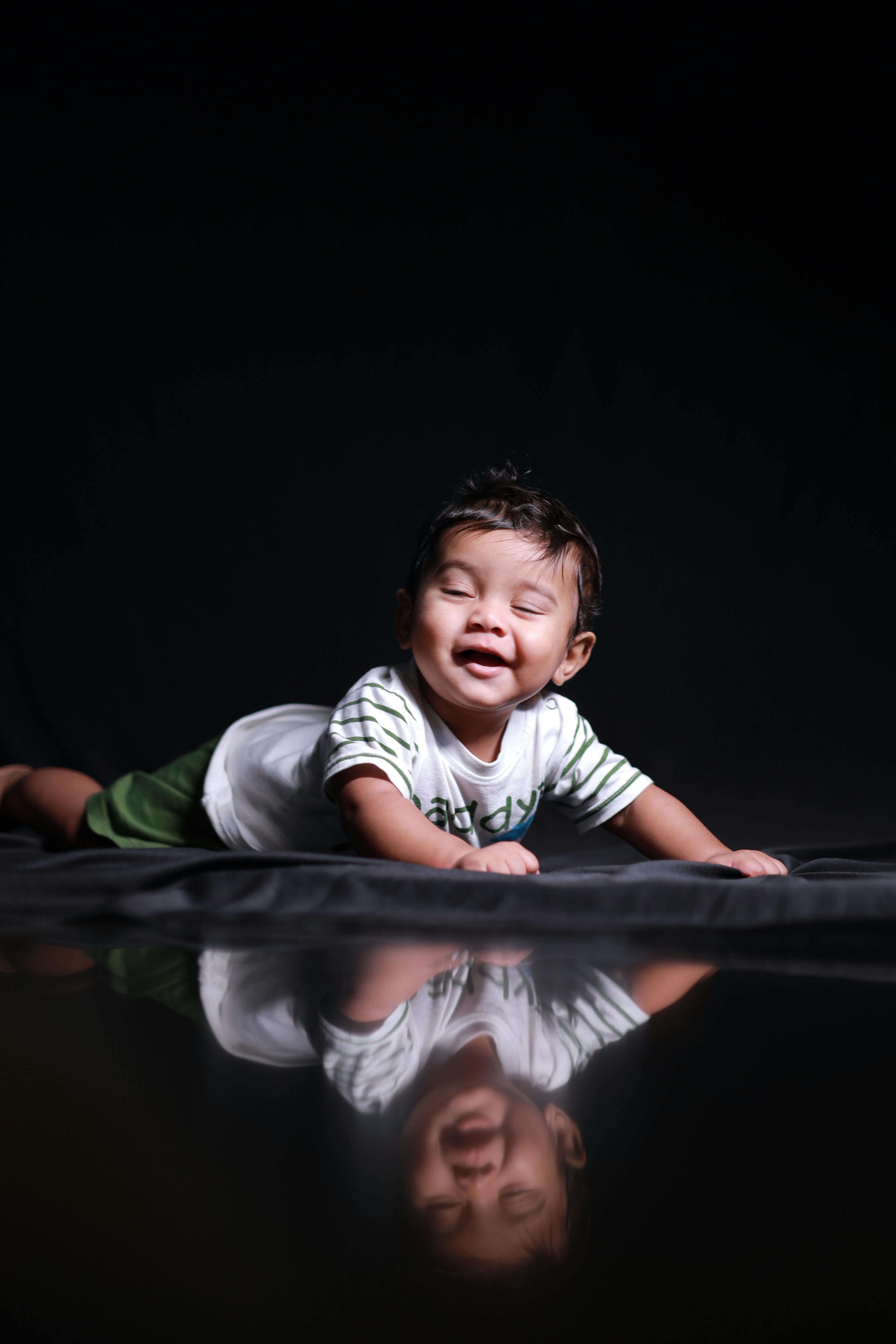 Crawling Boy in Studio · Free Stock Photo