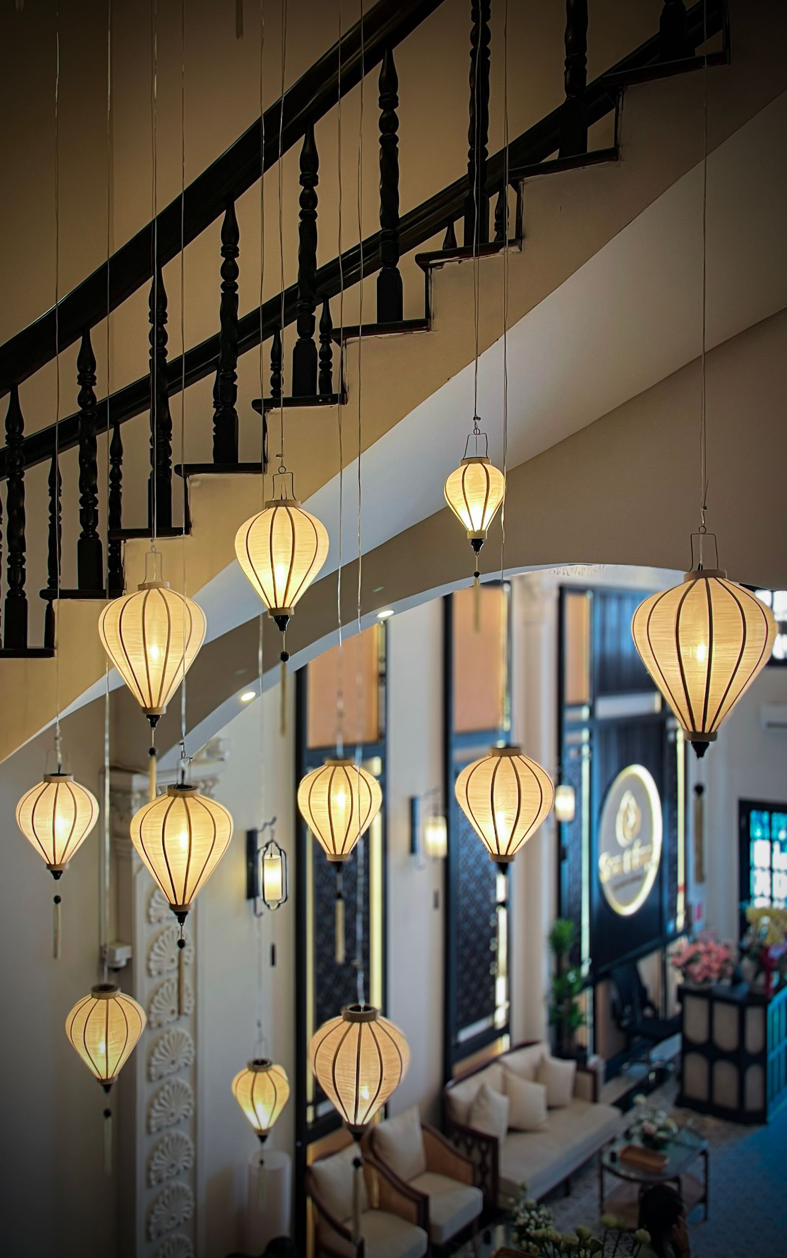 Glowing Lamps over Hotel Hallway · Free Stock Photo