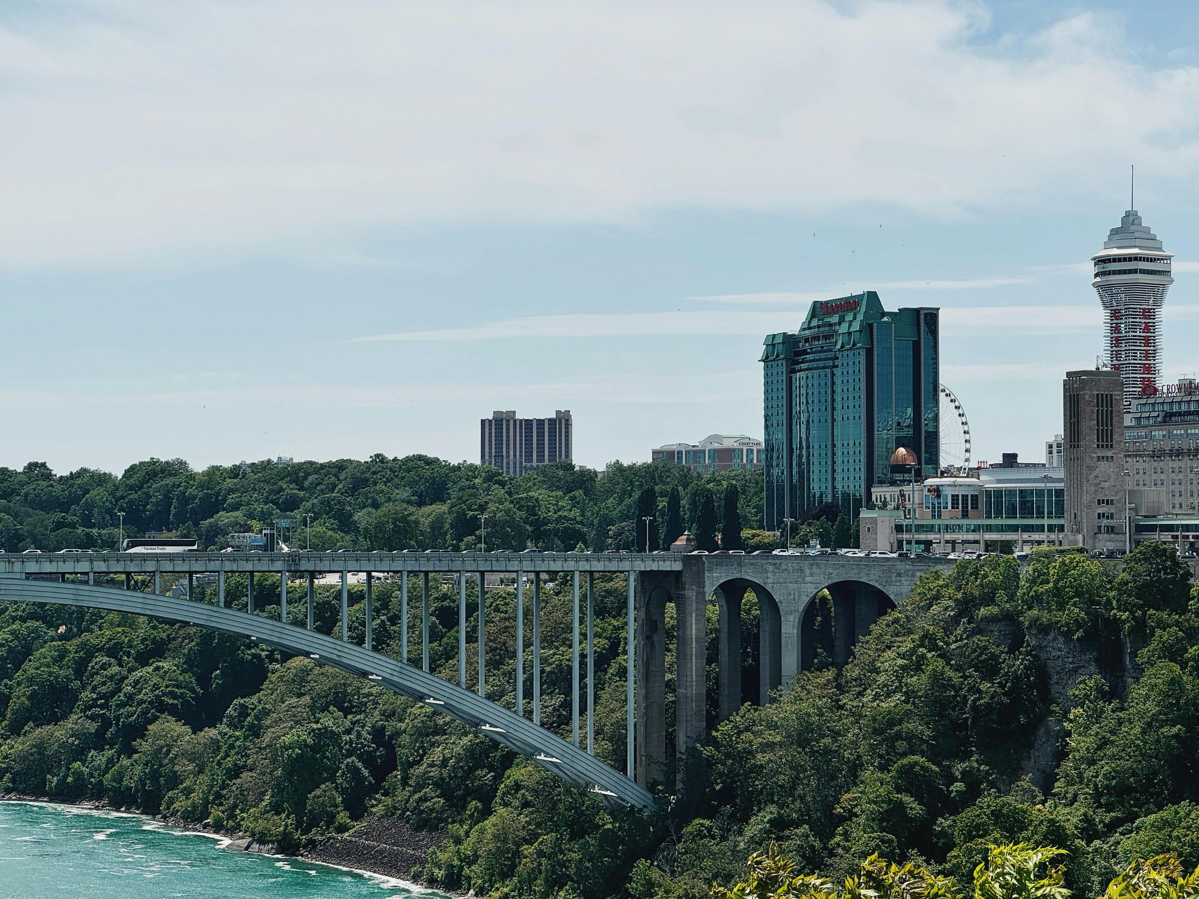 Rainbow International Bridge over Niagara River in Ontario in Canada ...