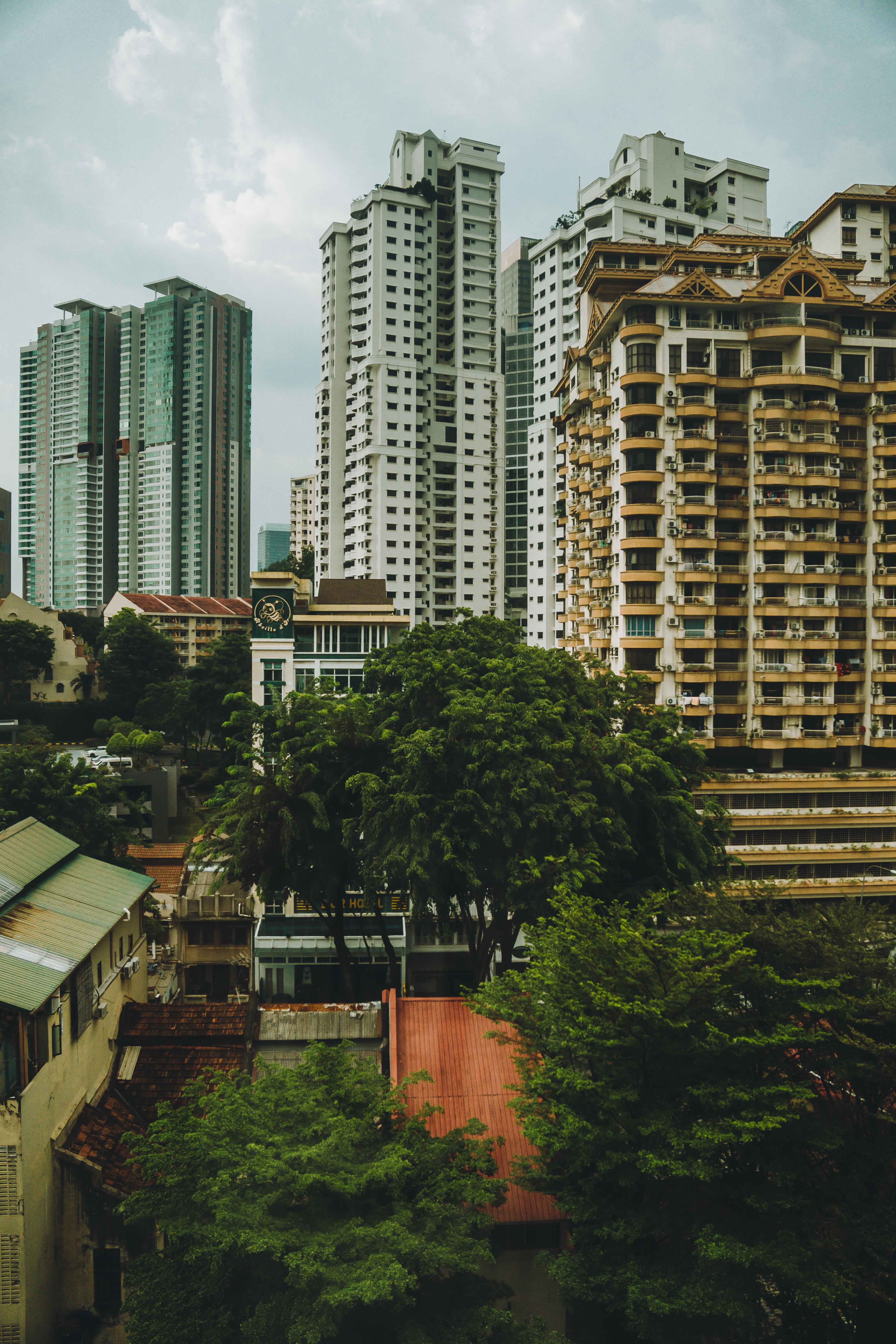 City Skyscrapers on Sky Background · Free Stock Photo
