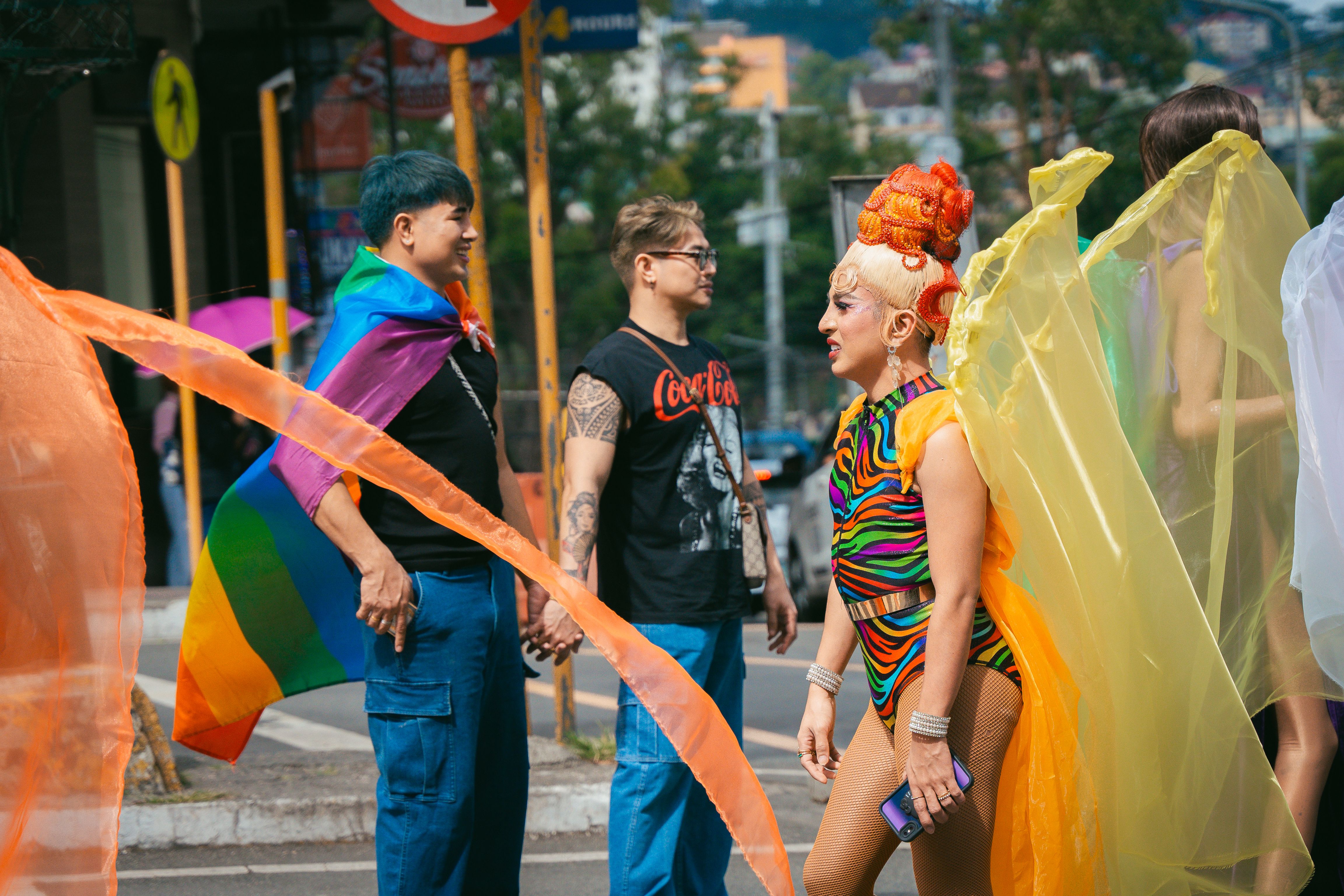 People in Costumes in Parade on Street · Free Stock Photo