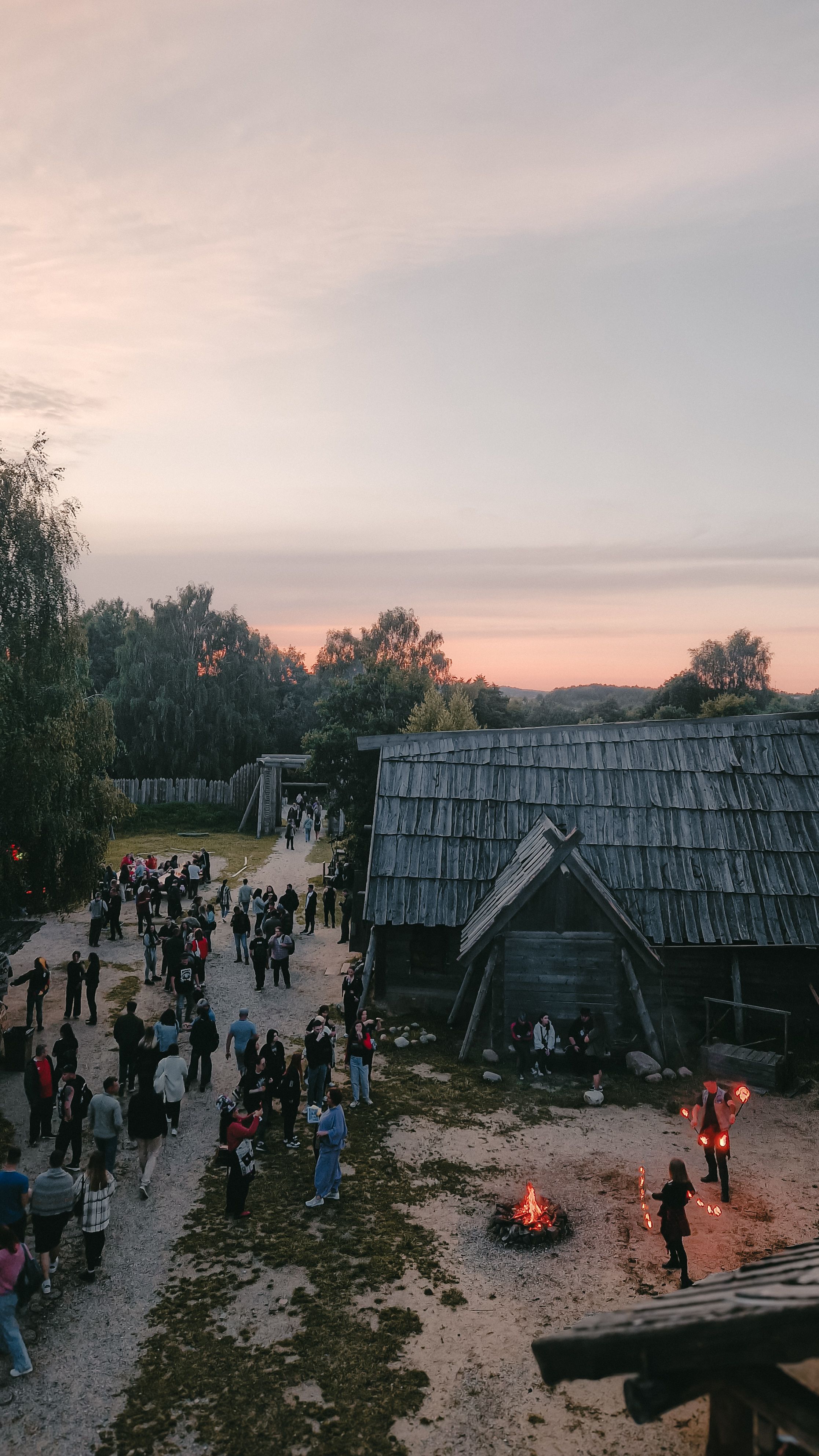People in an Open Air Museum in the Evening · Free Stock Photo