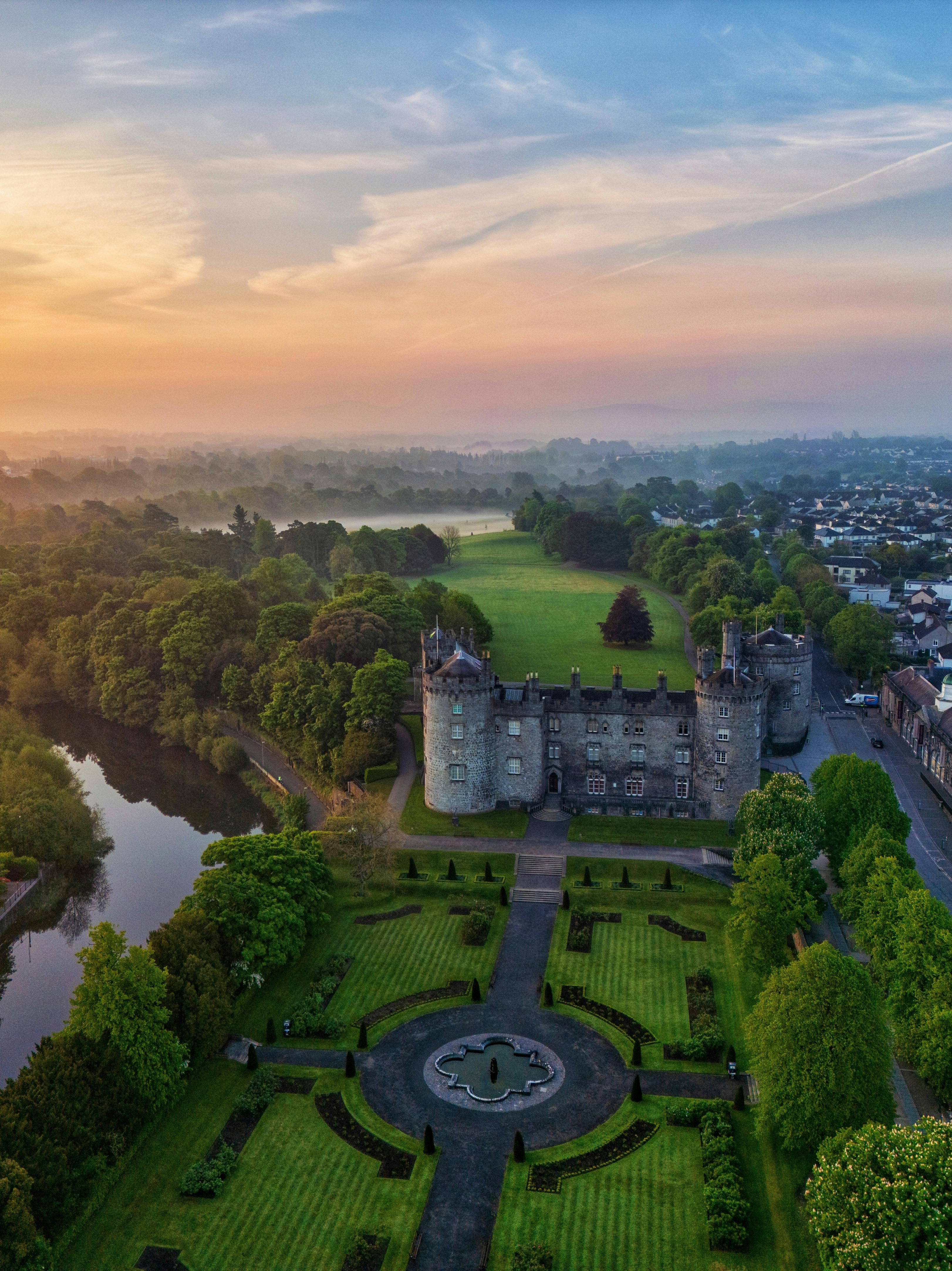 Aerial view of Kilkenny Castle From Above the Gardens · Free Stock Photo