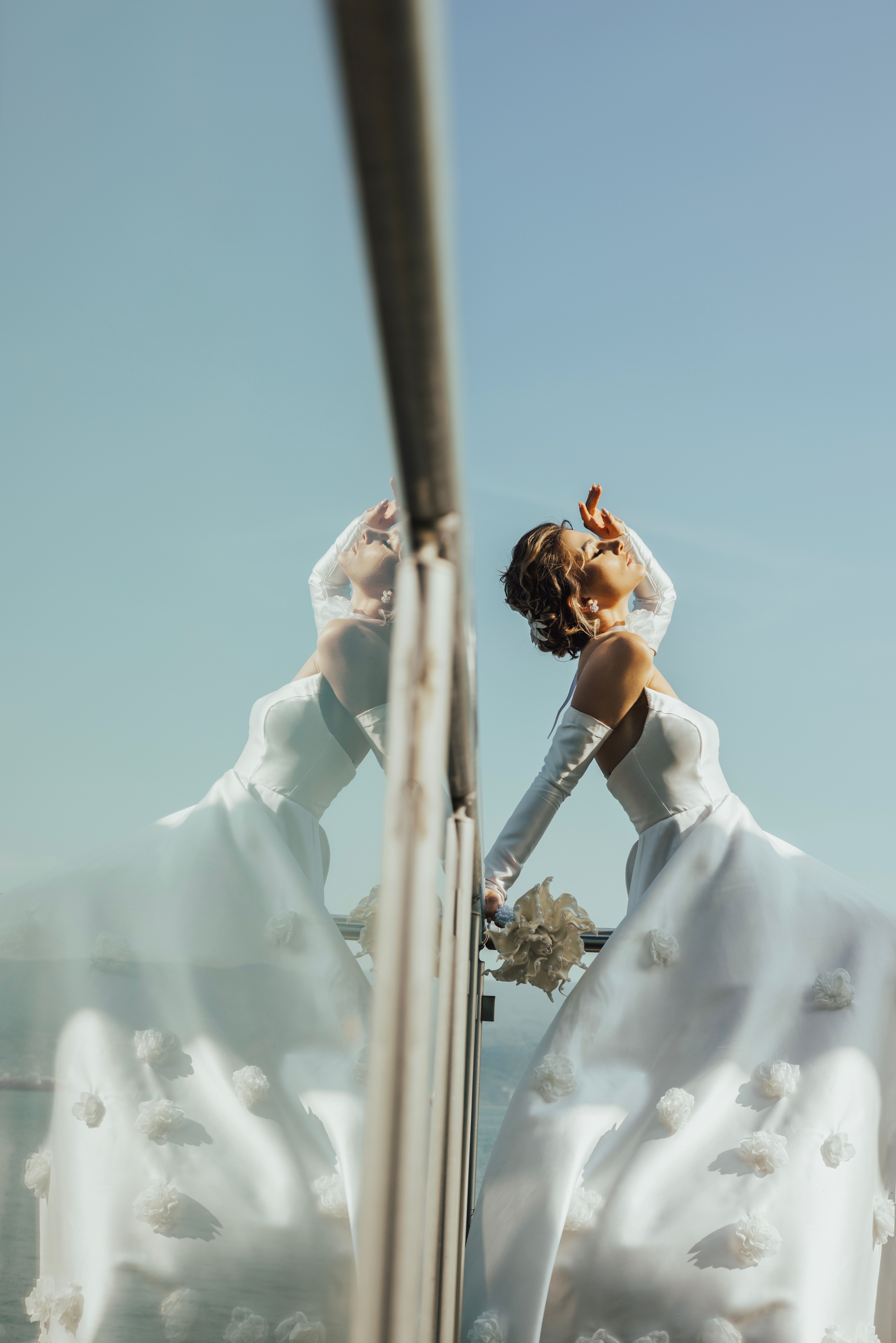 Model in Wedding Dress with Reflection · Free Stock Photo
