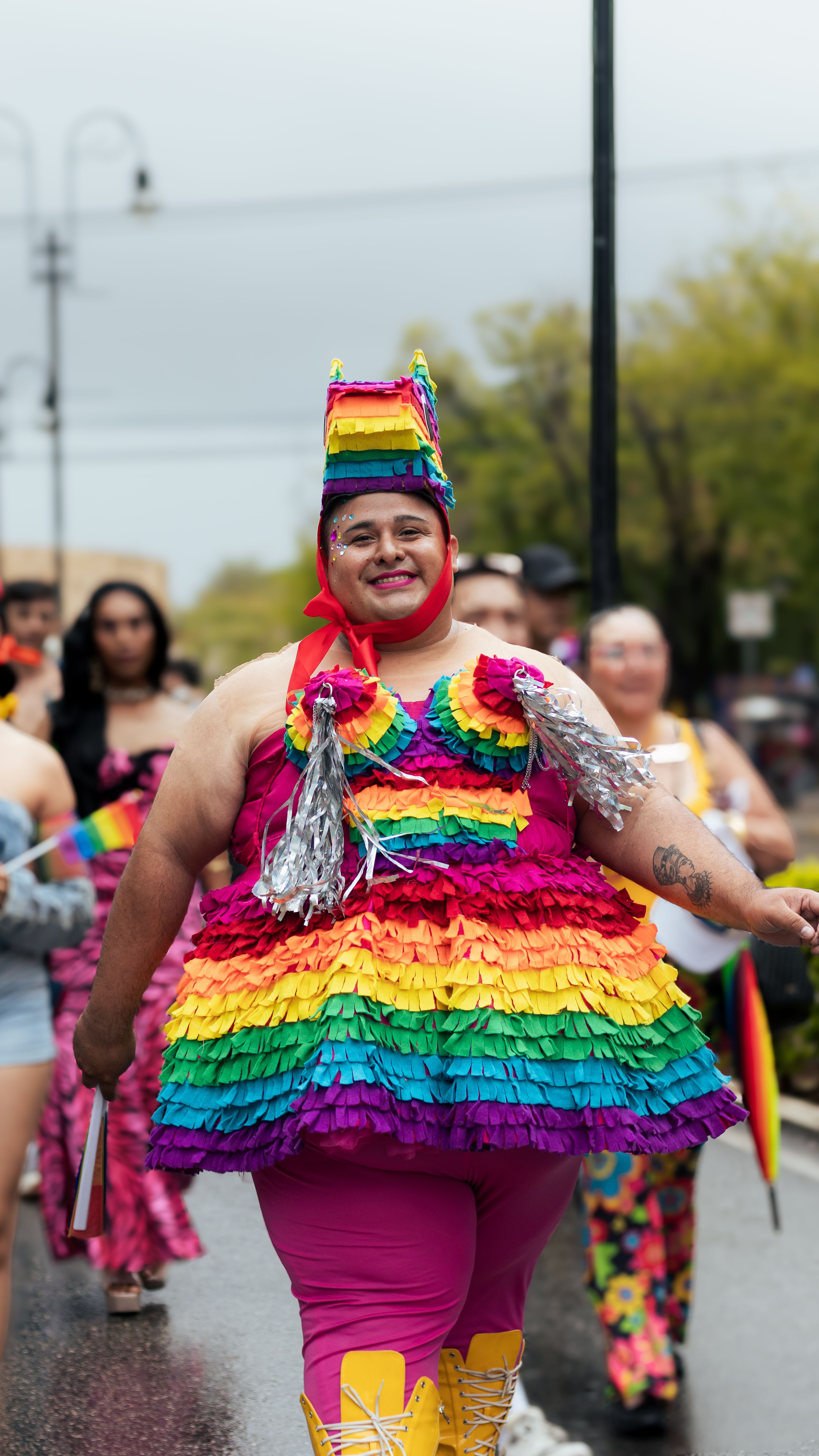 A Person Wearing a Colorful Costume at a Pride Parade · Free Stock Photo