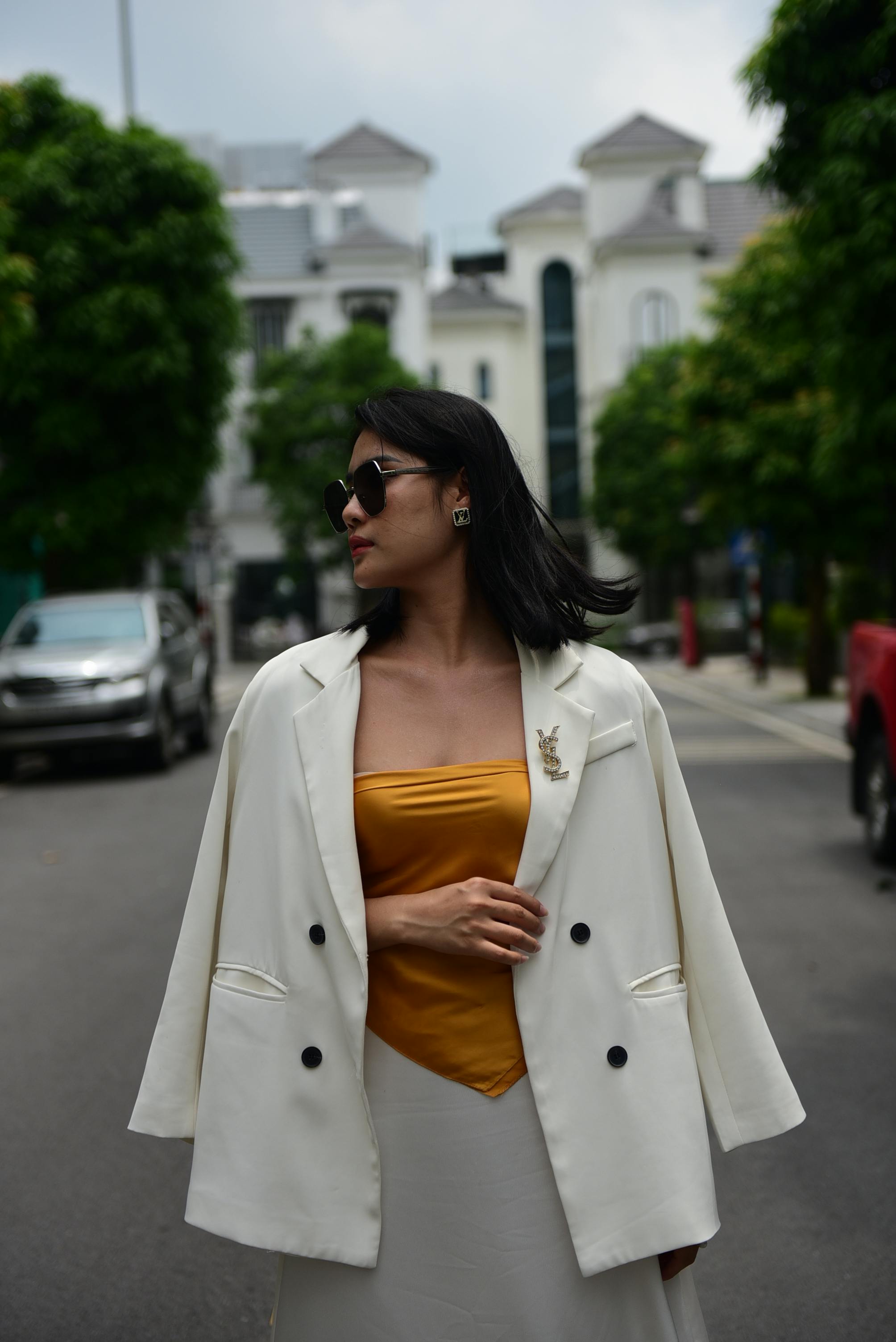 Portrait of Woman in White Jacket · Free Stock Photo