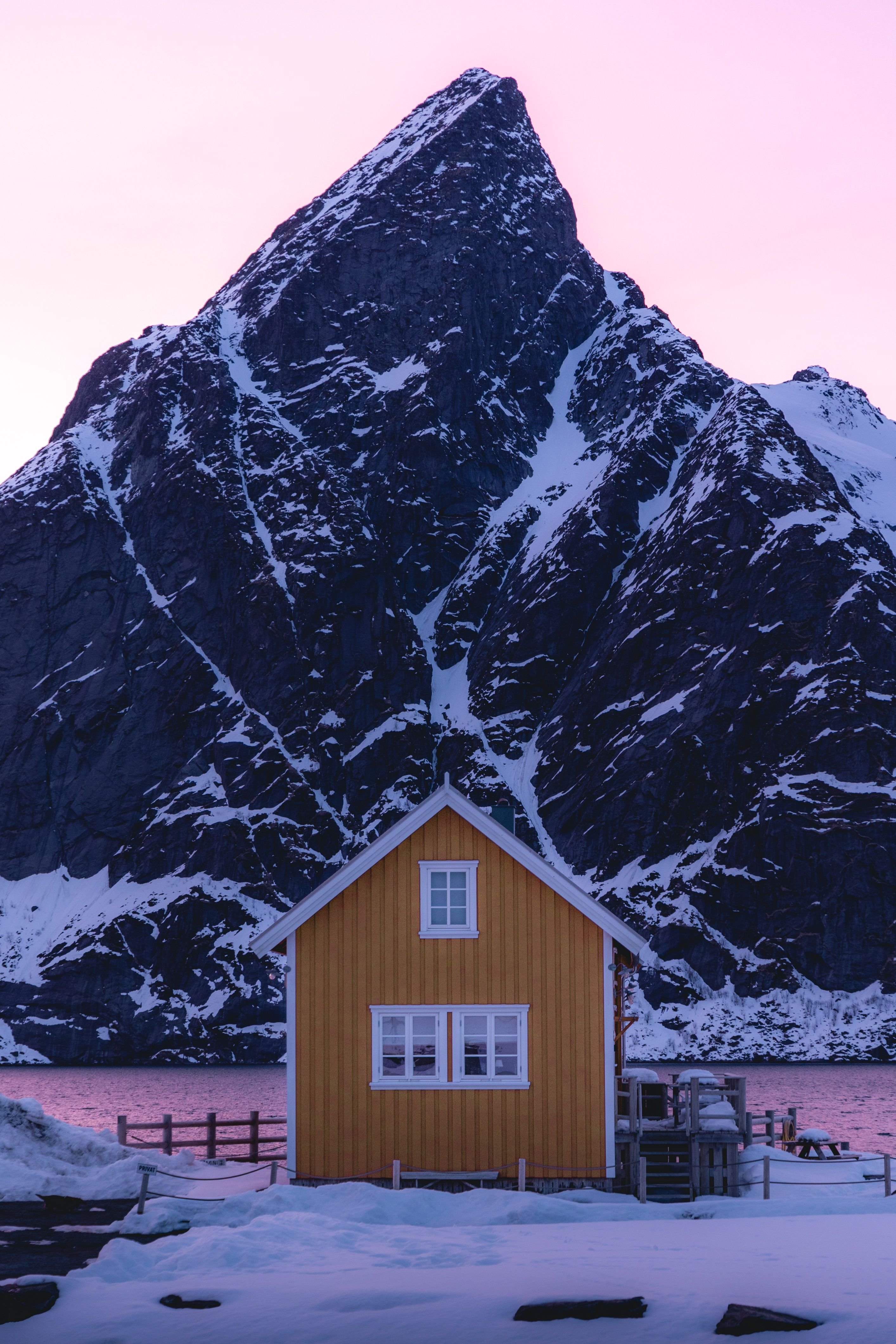 Wooden Barn in Valley Covered with Snow · Free Stock Photo