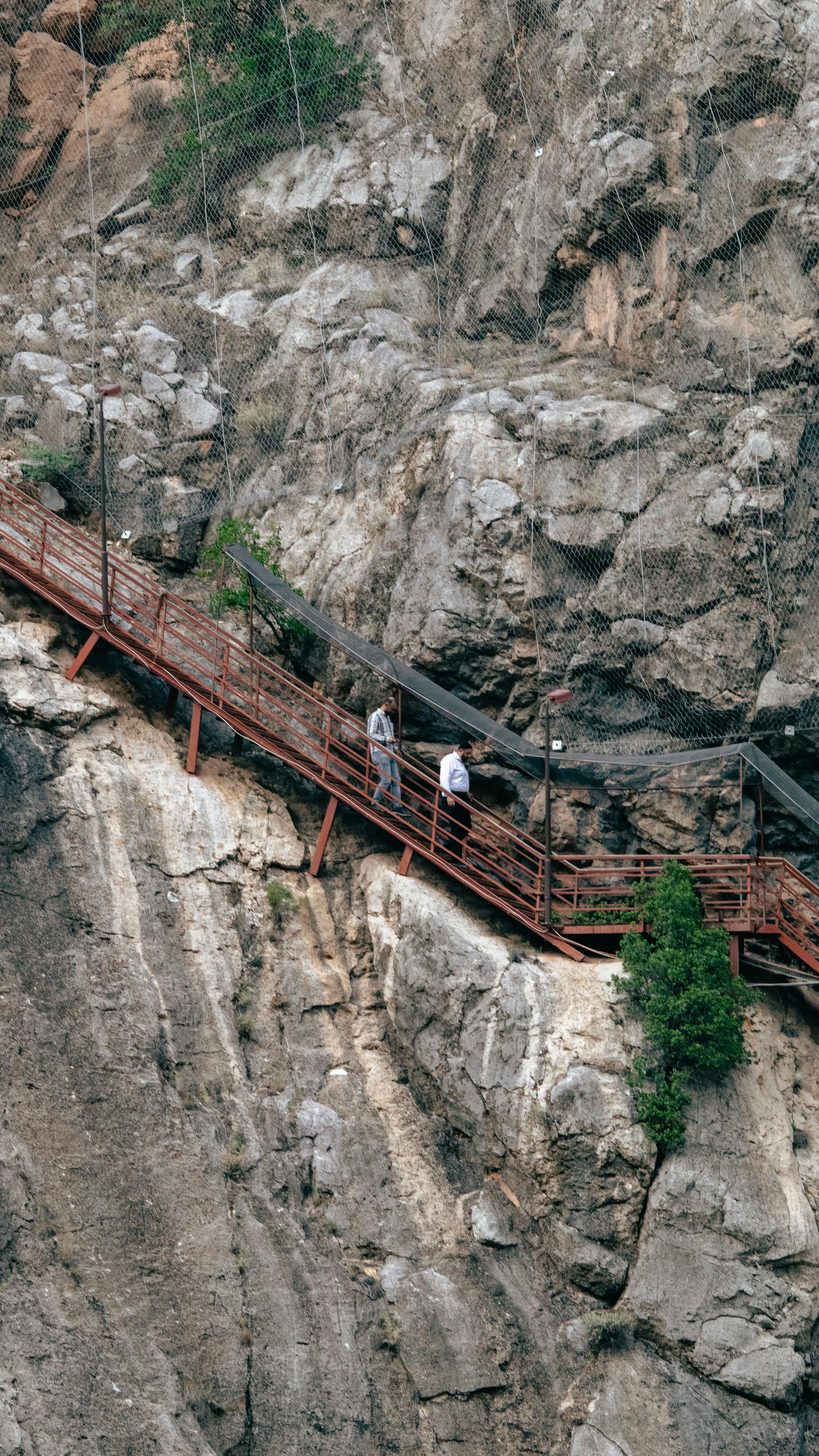 A Wooden Walkway along the Steep Mountain · Free Stock Photo