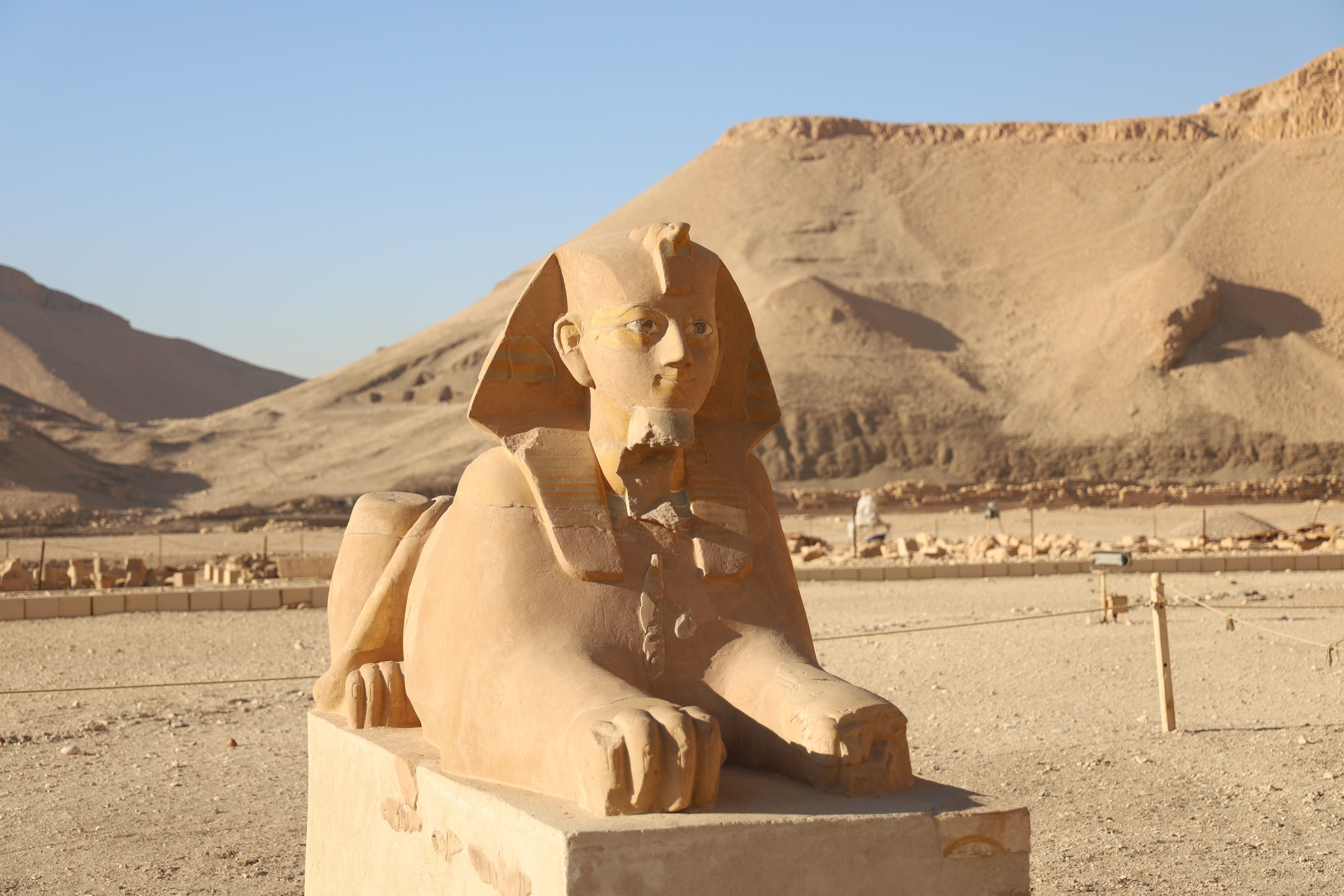 Sphinx near Temple of Hatshepsut · Free Stock Photo
