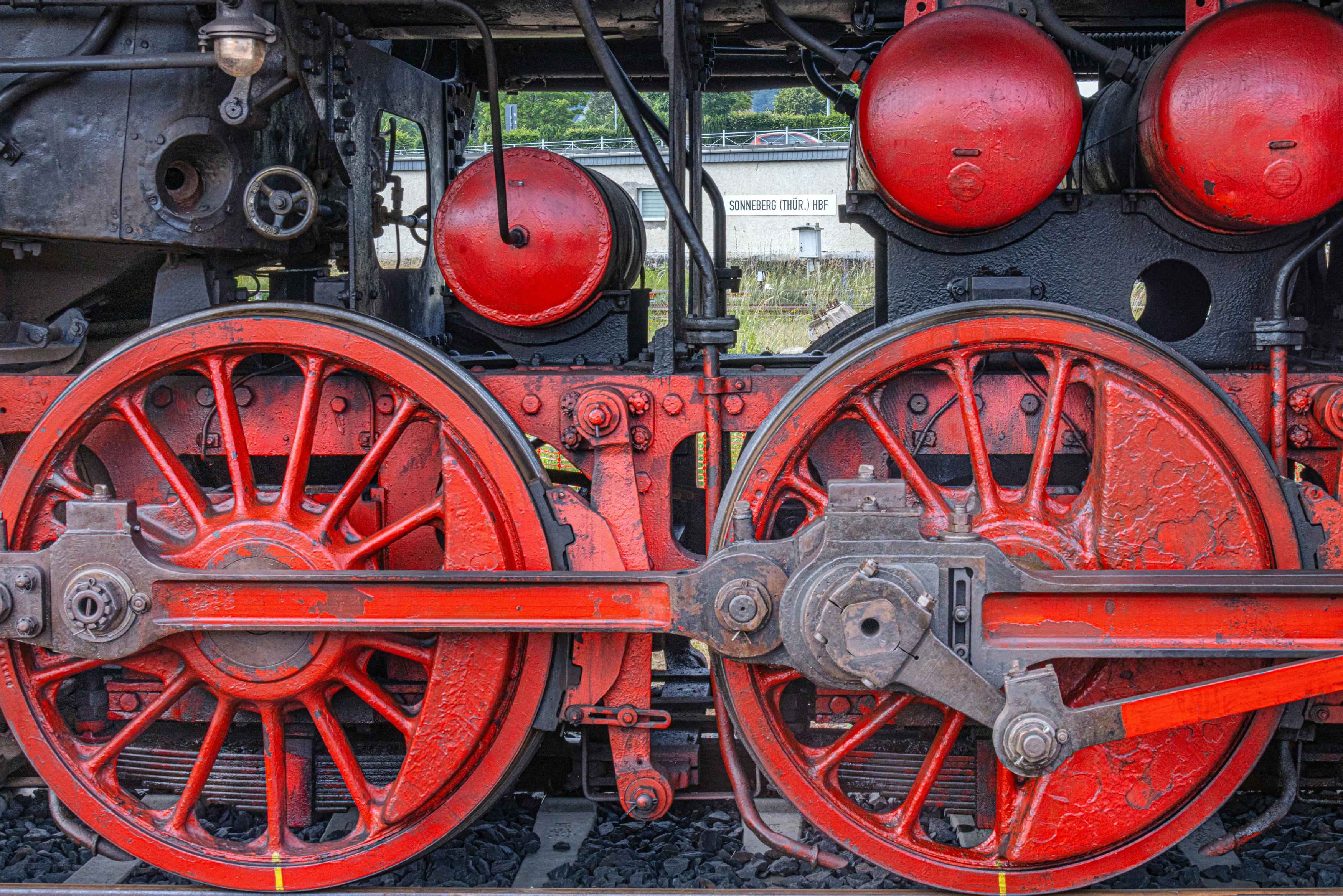 Red Wheels of Old Train · Free Stock Photo