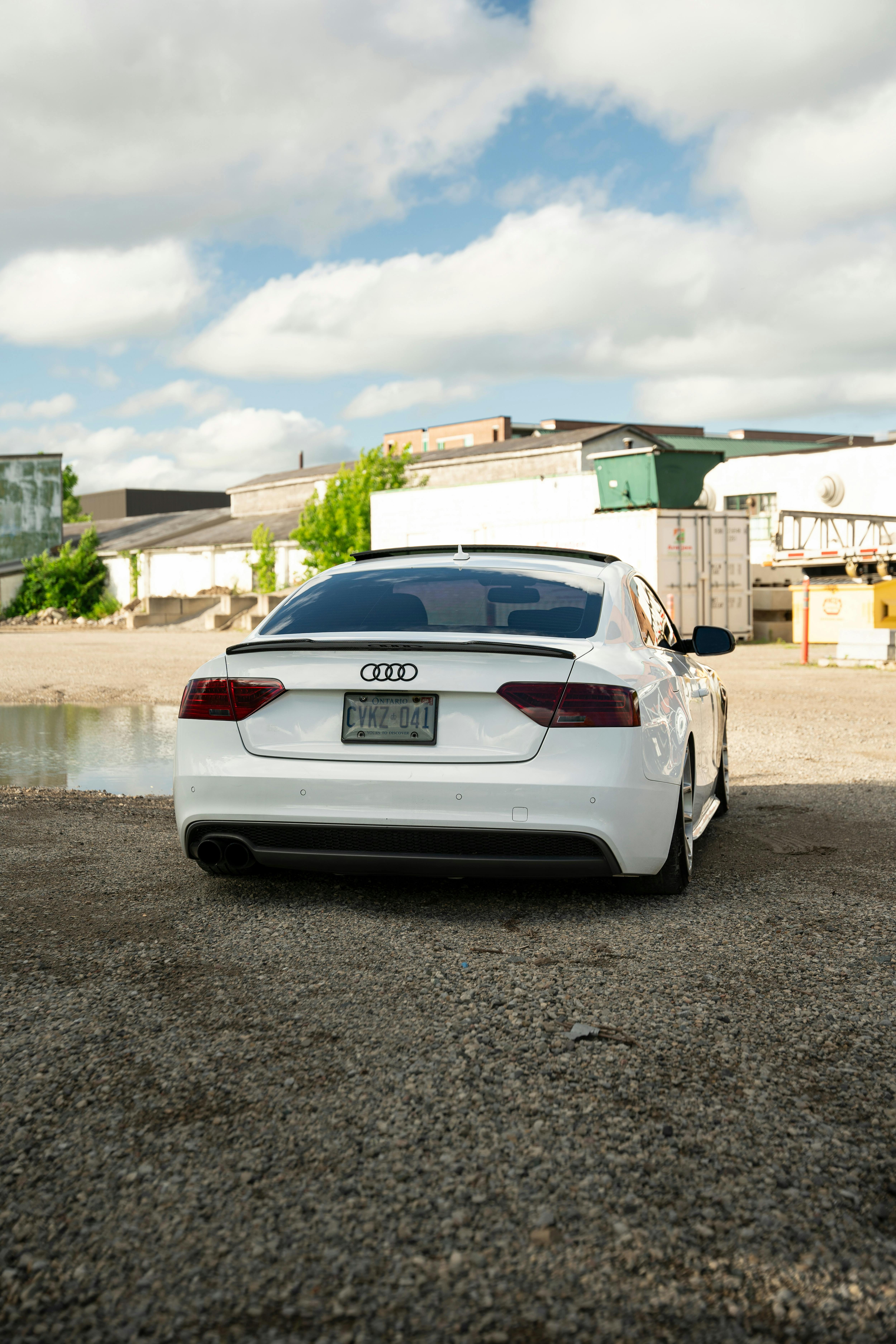 Back View of a White Audi A5 · Free Stock Photo