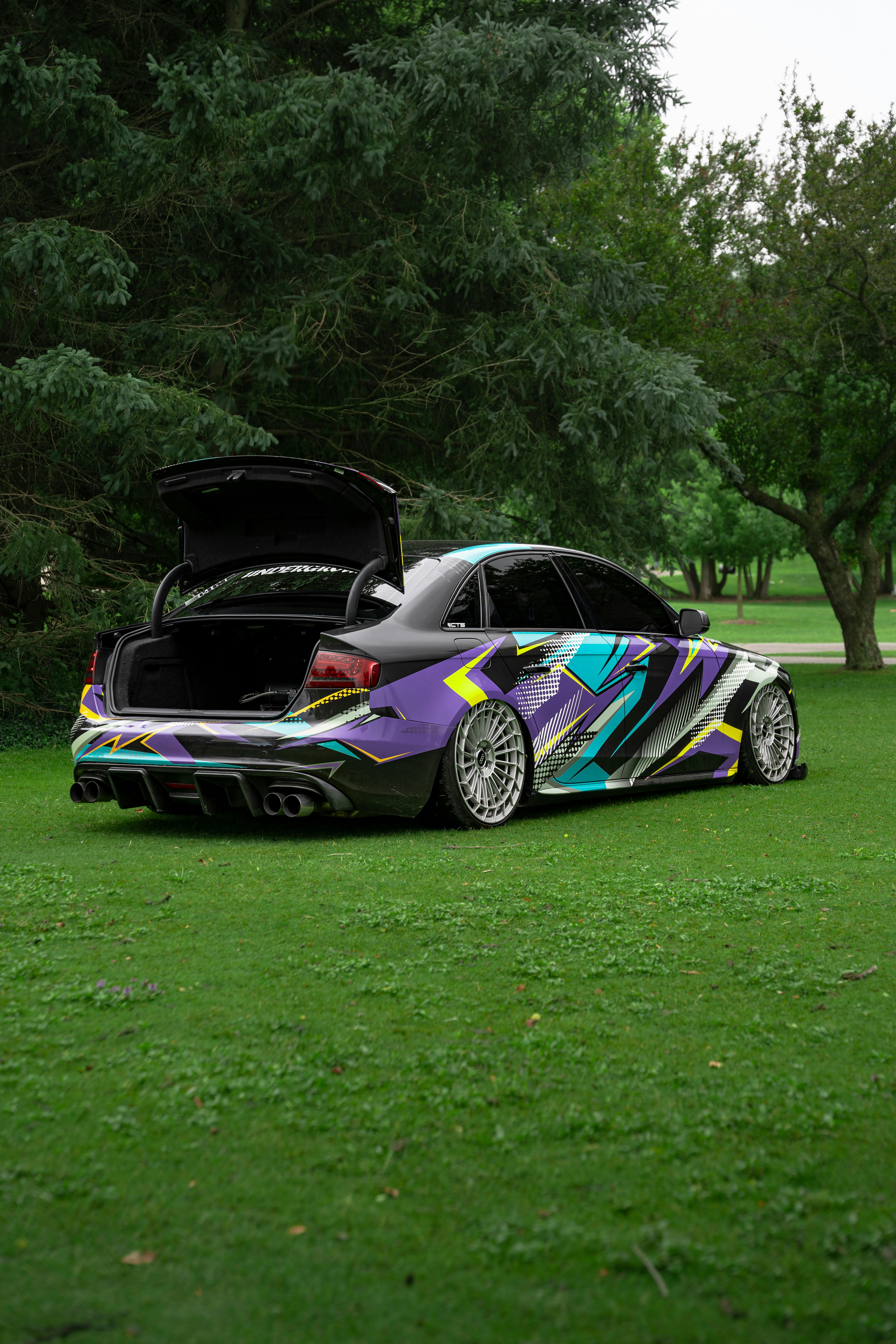 An Audi with a Colorful Livery · Free Stock Photo