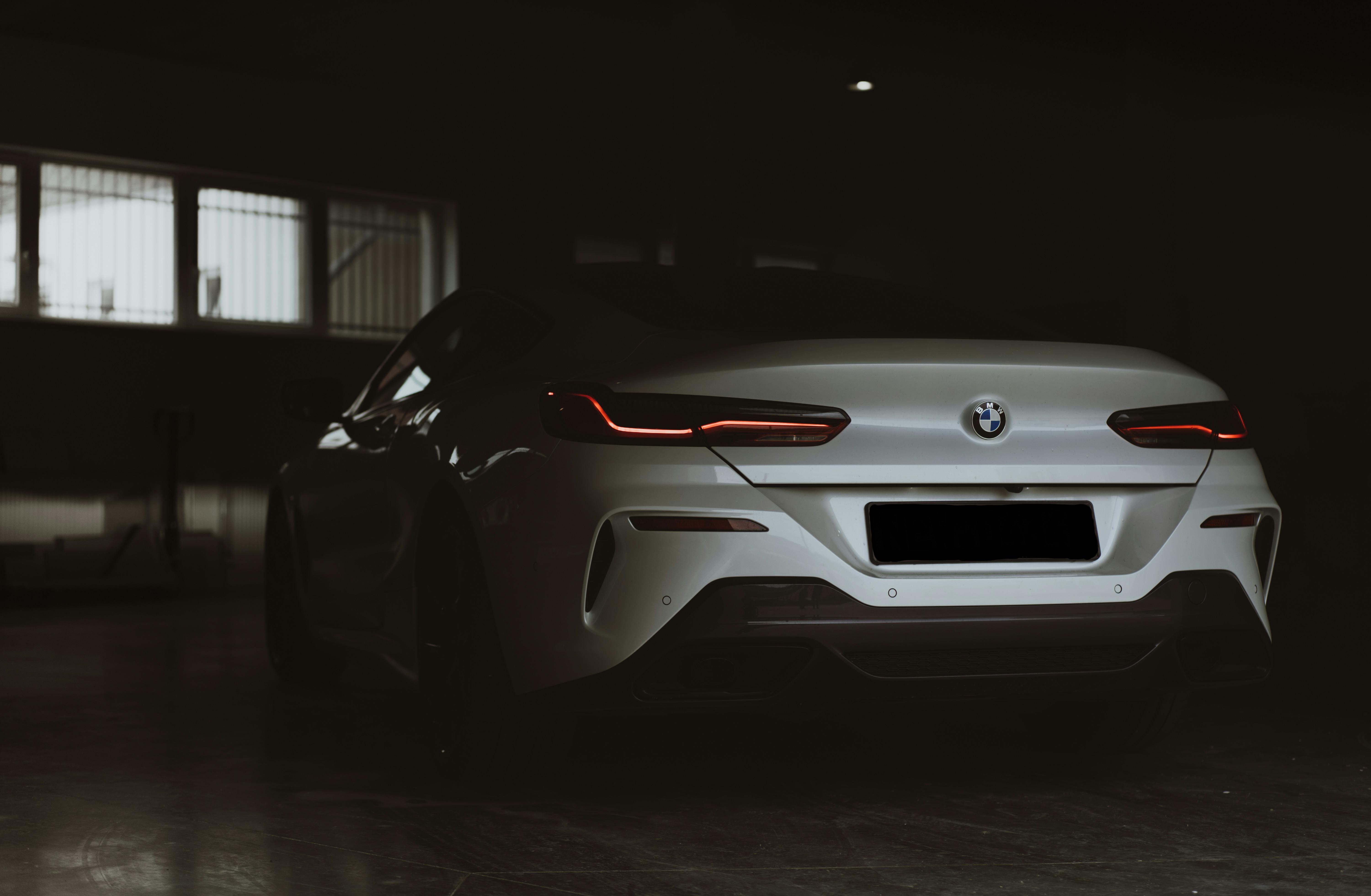 Back View of White BMW M8 · Free Stock Photo