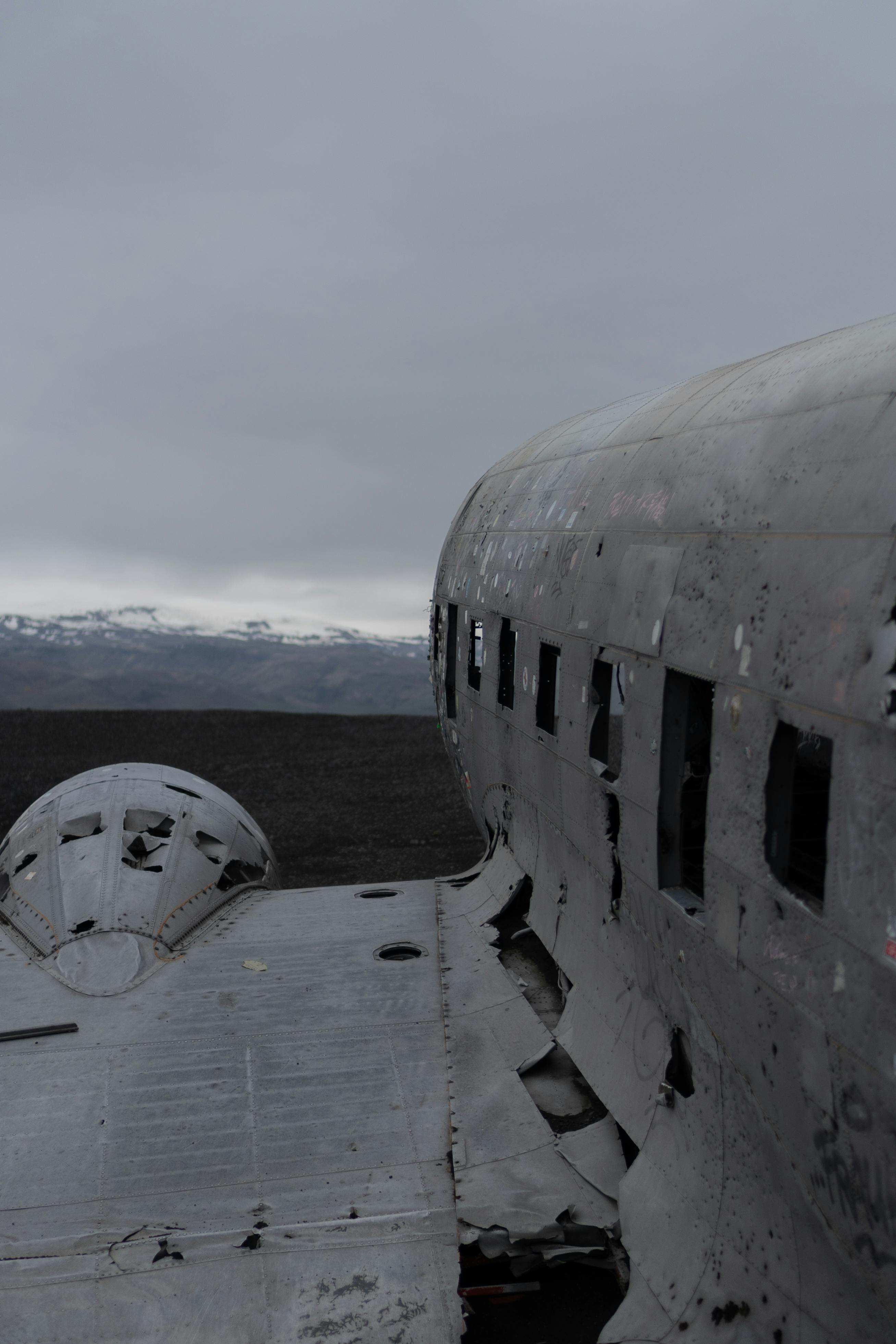 Airplane Wreckage on Wasteland · Free Stock Photo